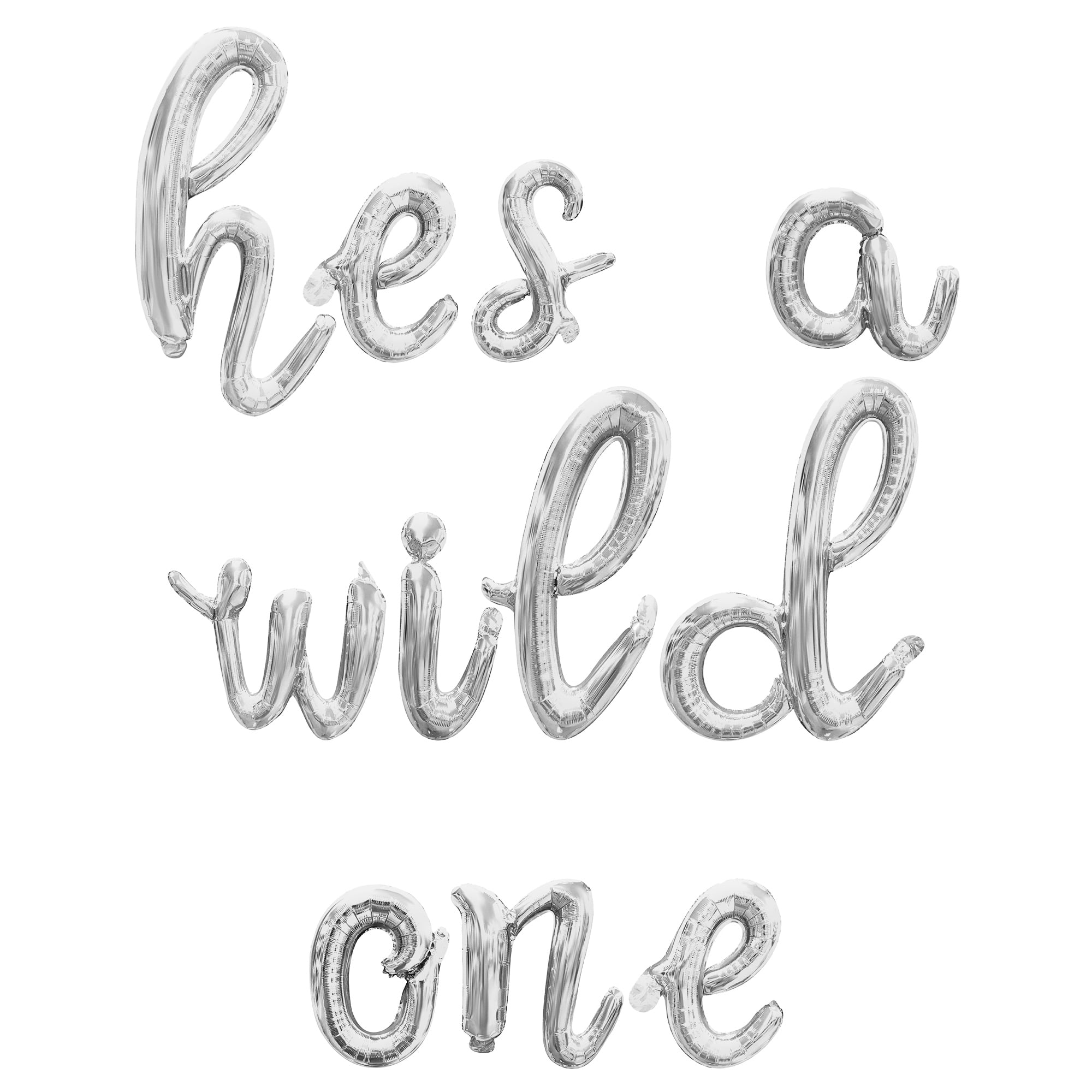 Cursive Script Letter Balloons - HES A WILD ONE 16" Inch Alphabet ...