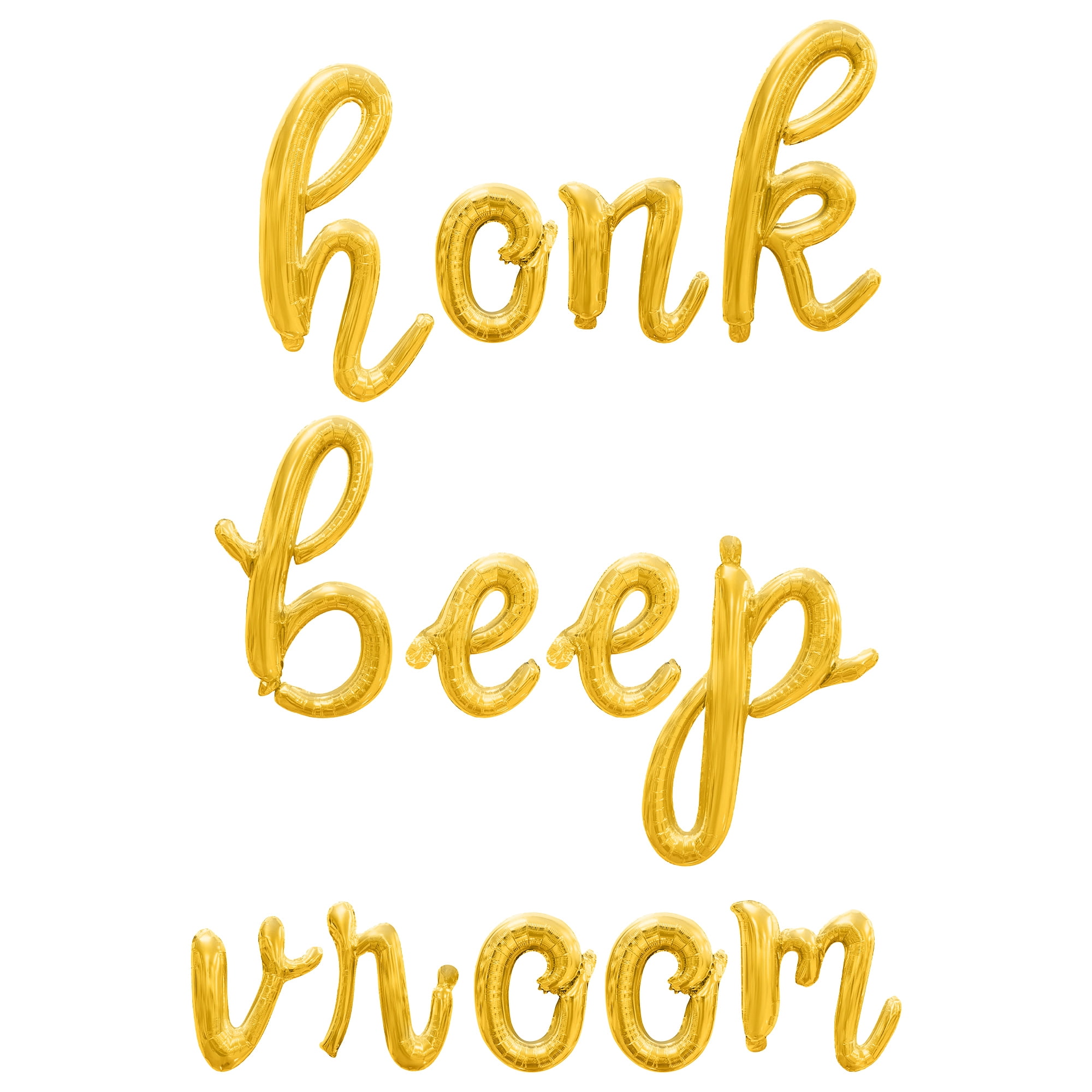 Cursive Script Letter Balloons - HONK BEEP VROOM 16" Inch Alphabet ...