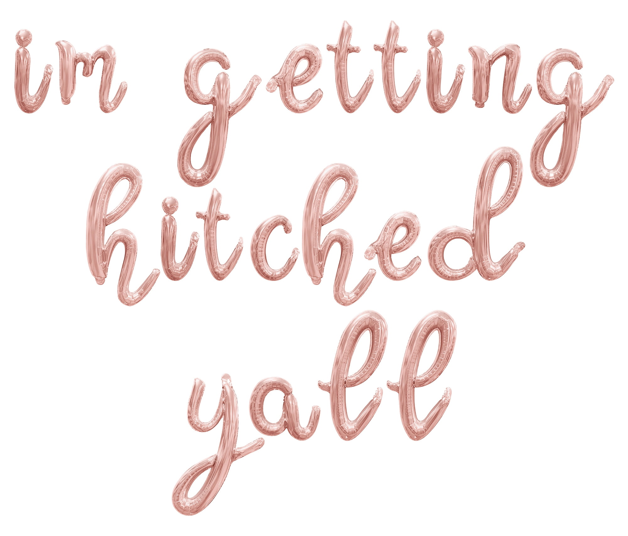 Cursive Script Letter Balloons - IM GETTING HITCHED YALL 16" Inch ...