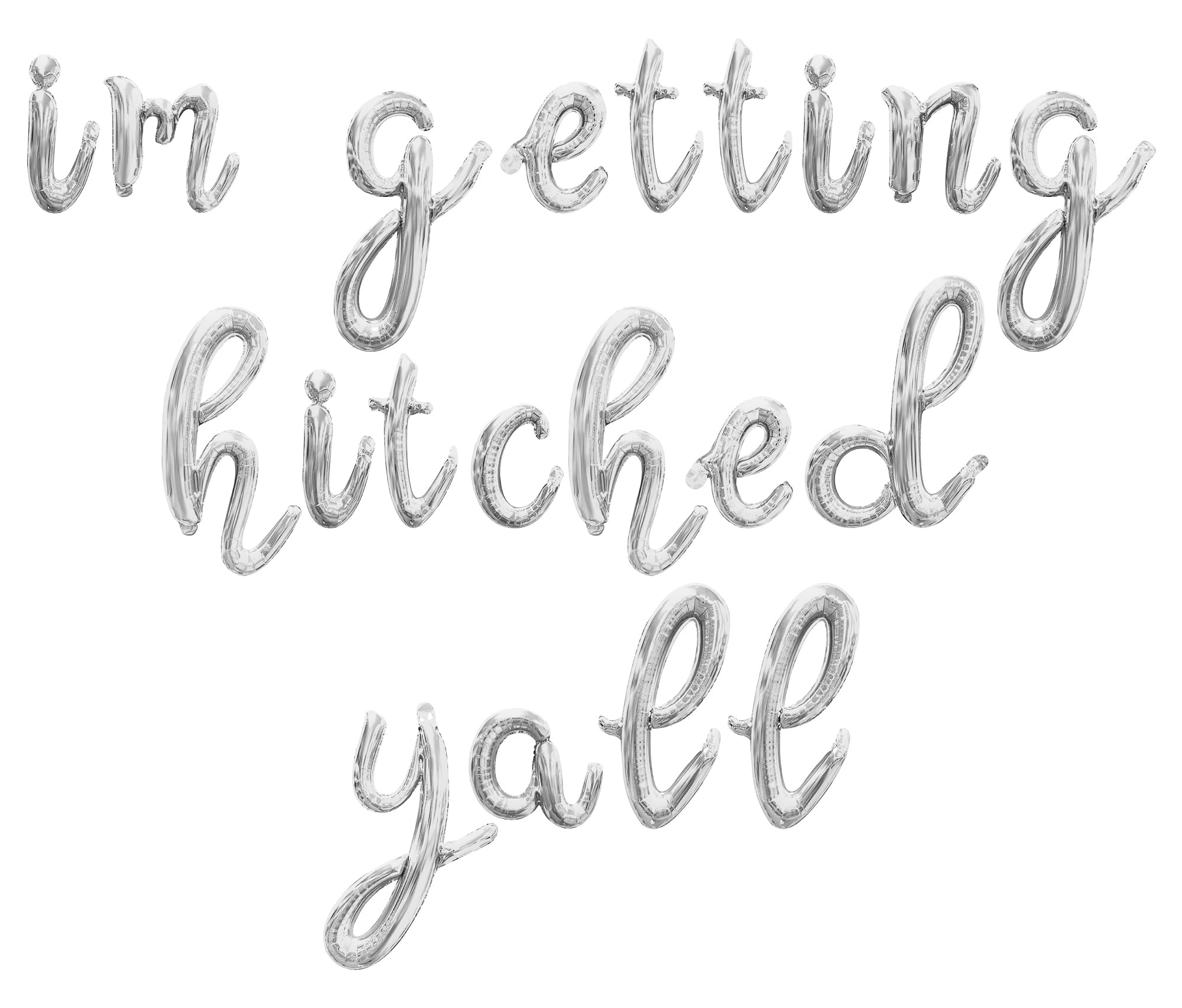 Cursive Script Letter Balloons - IM GETTING HITCHED YALL 16" Inch ...