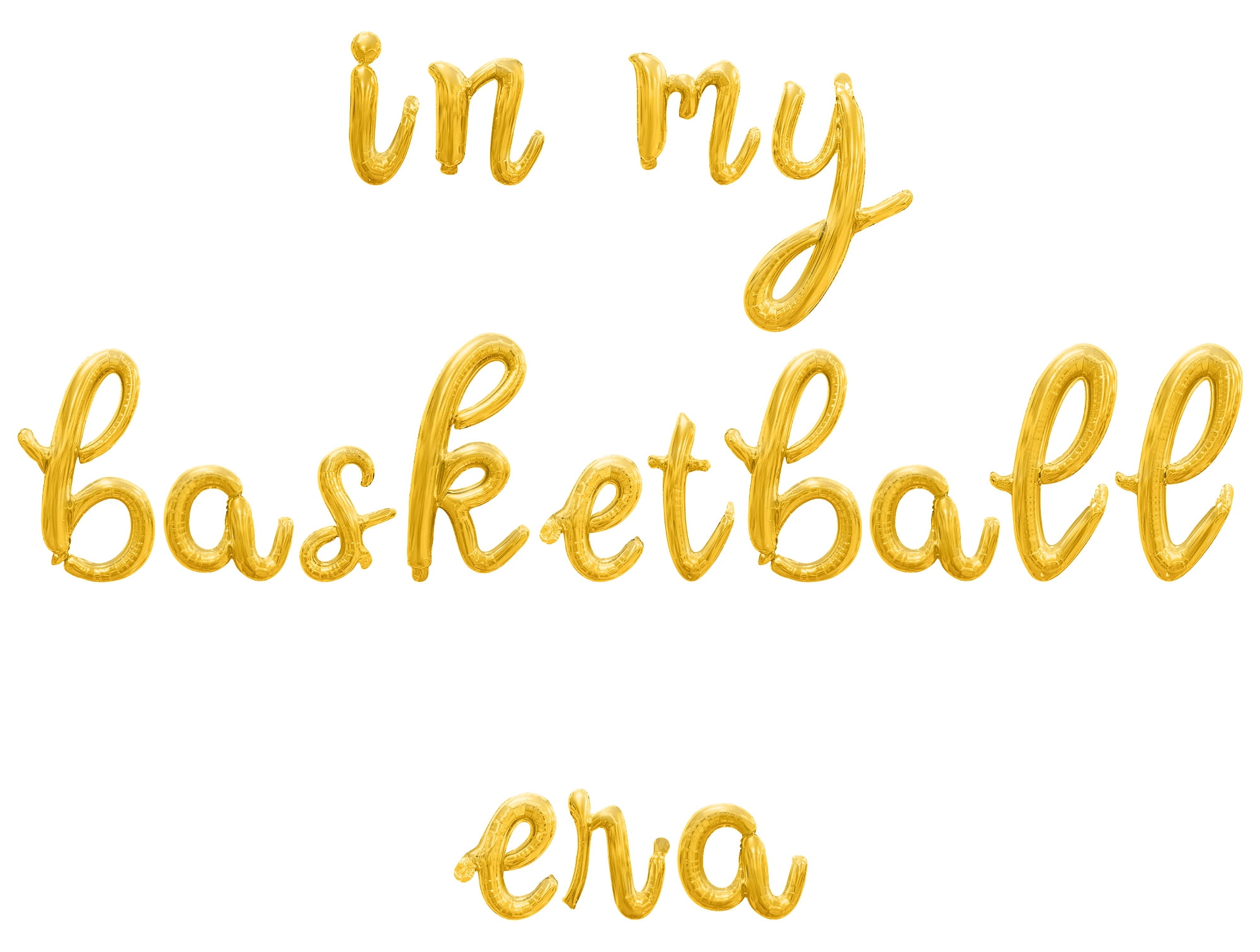 Cursive Script Letter Balloons - IN MY BASKETBALL ERA 16" Inch Alphabet ...