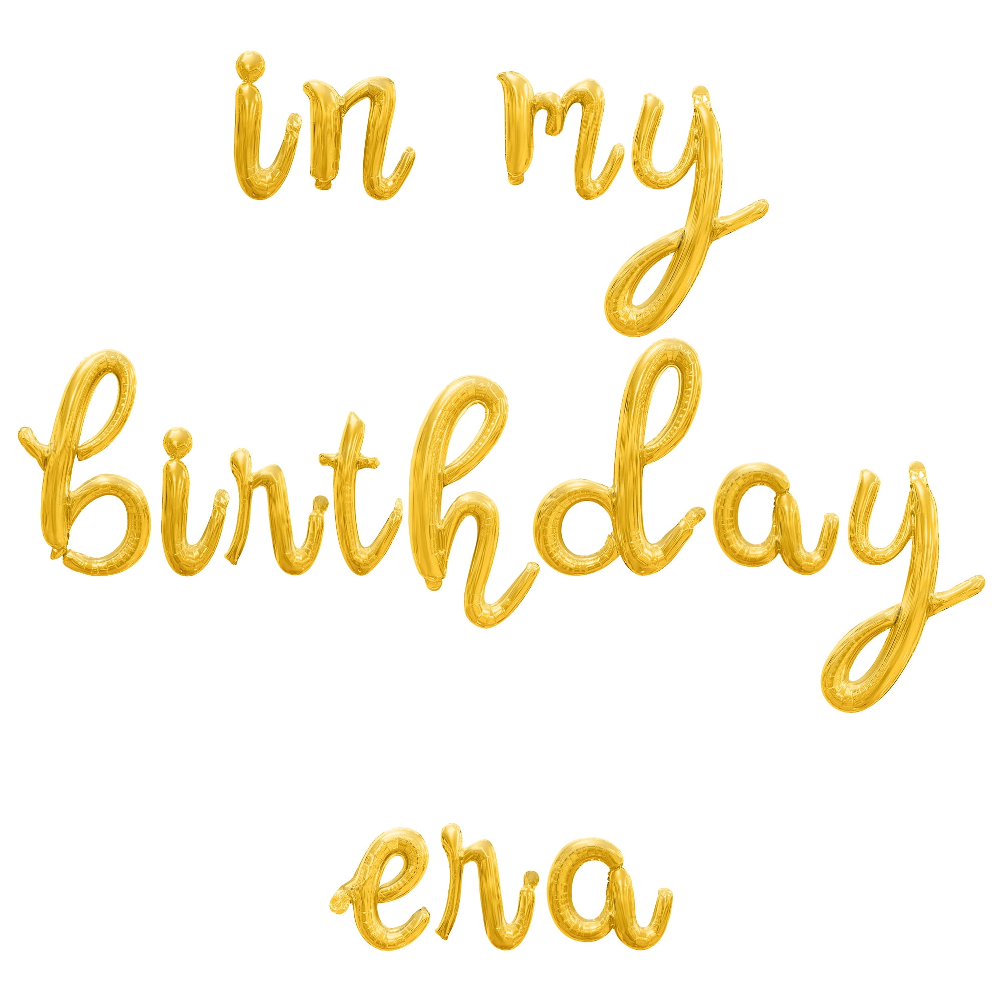 Cursive Script Letter Balloons - IN MY BIRTHDAY ERA 16" Inch Alphabet ...