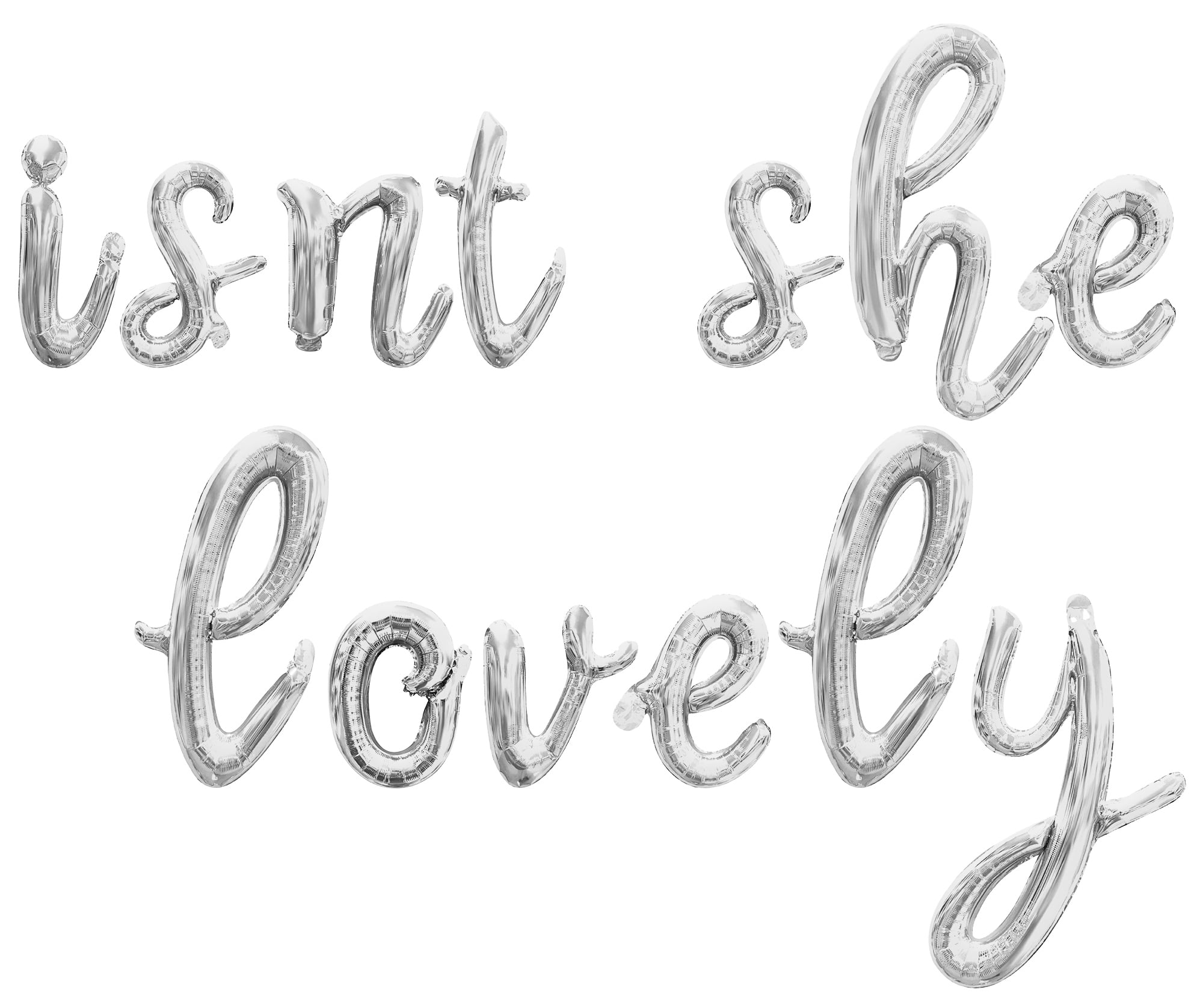 Cursive Script Letter Balloons - ISNT SHE LOVELY 16" Inch Alphabet ...
