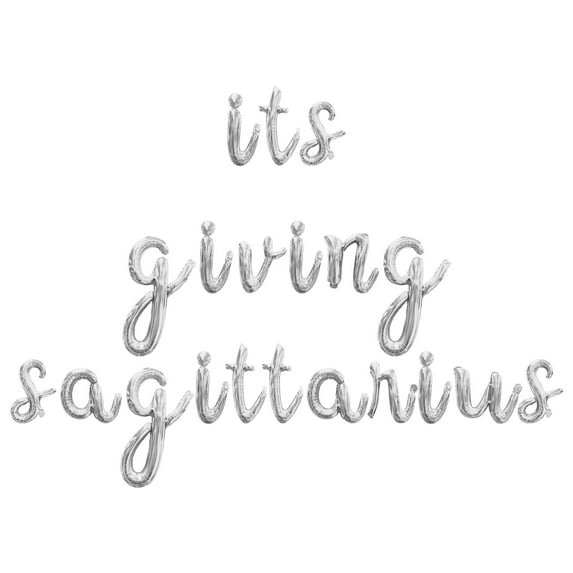 Cursive Script Letter Balloons - ITS GIVING SAGITTARIUS 16" Inch ...