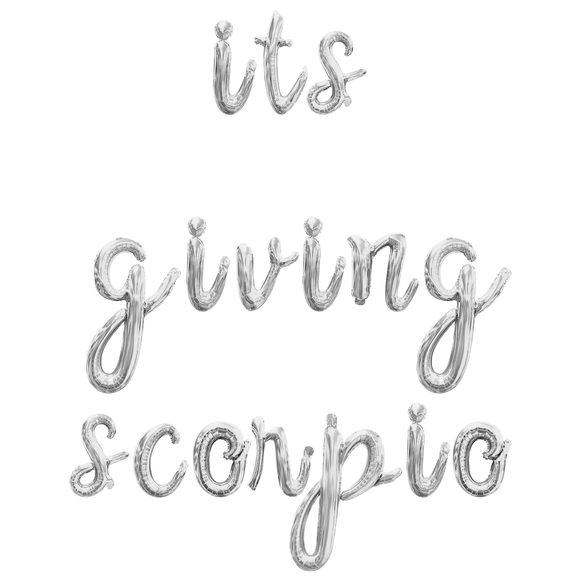 Cursive Script Letter Balloons - ITS GIVING SCORPIO 16" Inch Alphabet ...