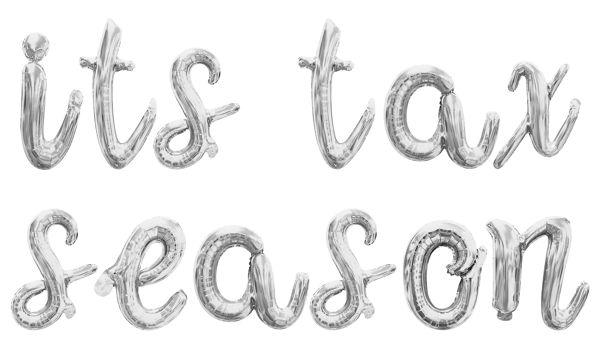 Cursive Script Letter Balloons - ITS TAX SEASON 16" Inch Alphabet ...