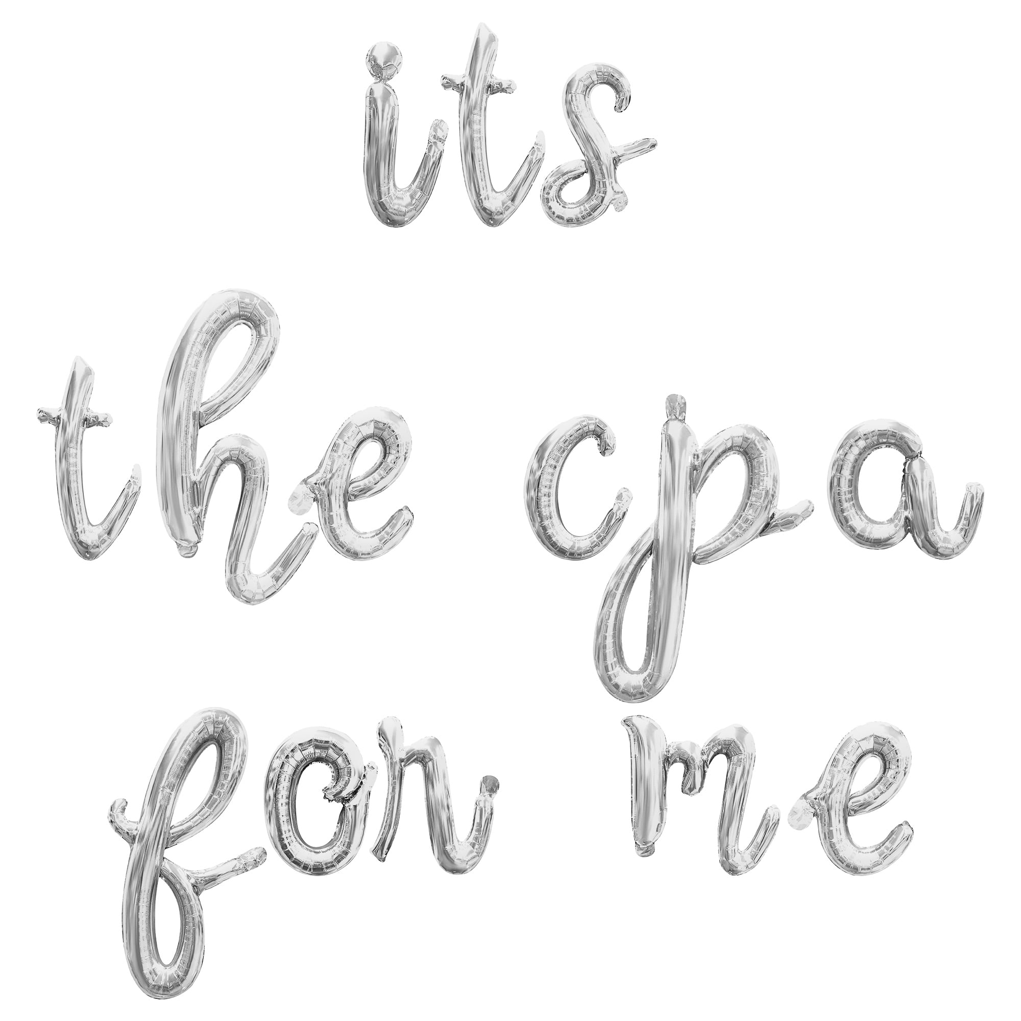 Cursive Script Letter Balloons - ITS THE CPA FOR ME 16" Inch Alphabet ...