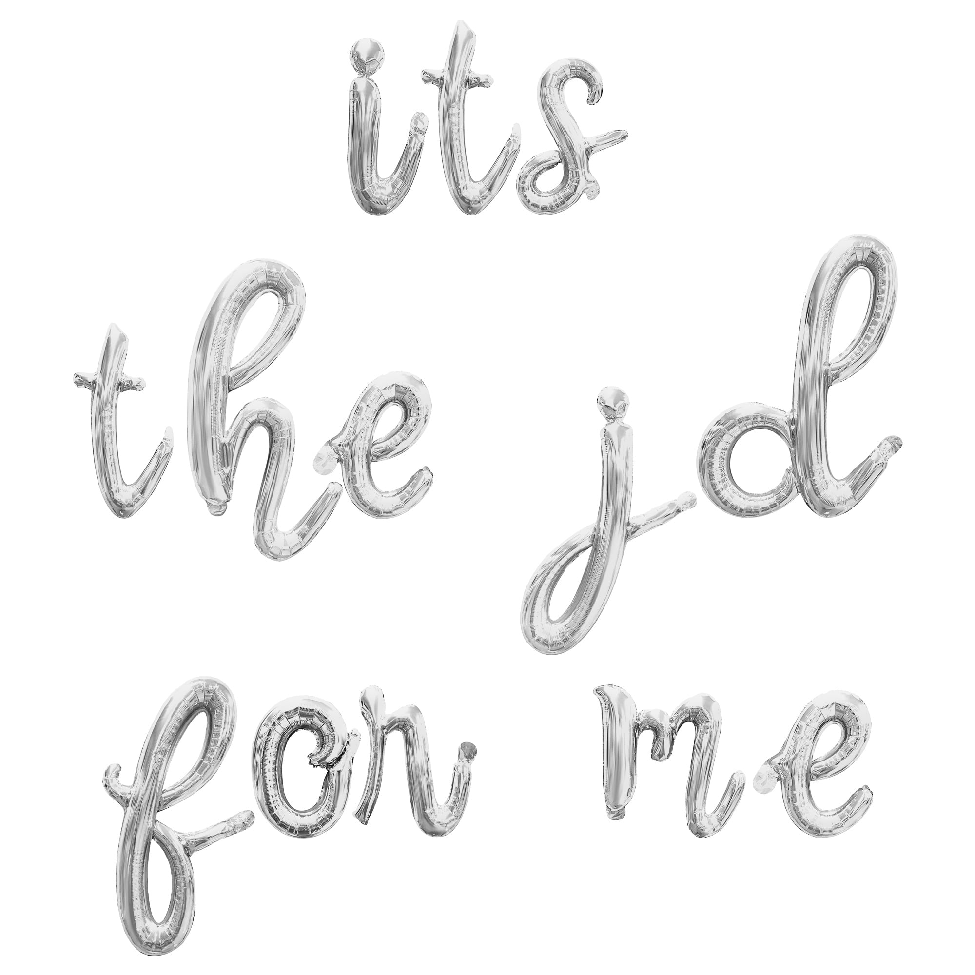 Cursive Script Letter Balloons - ITS THE JD FOR ME 16" Inch Alphabet ...