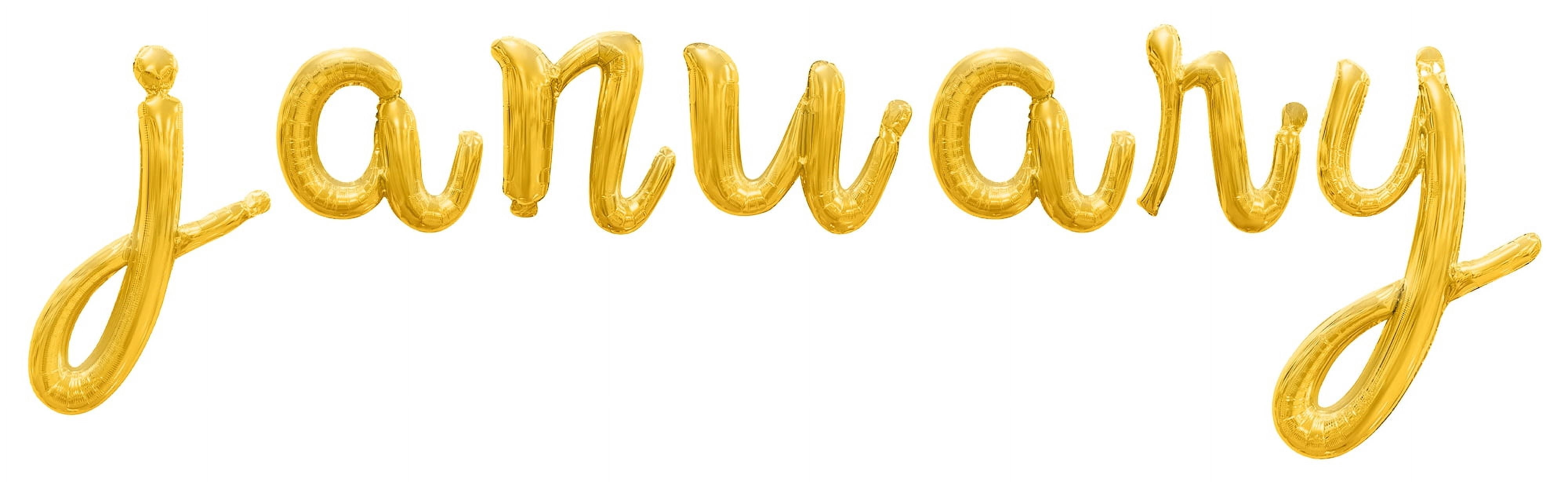 Cursive Script Letter Balloons - JANUARY 16" Inch Alphabet Letters Foil ...