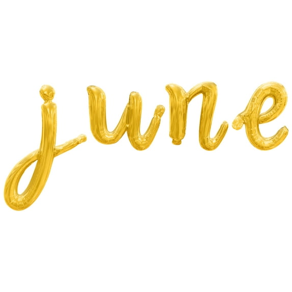 Cursive Script Letter Balloons - JUNE 16" Inch Alphabet Letters Foil ...