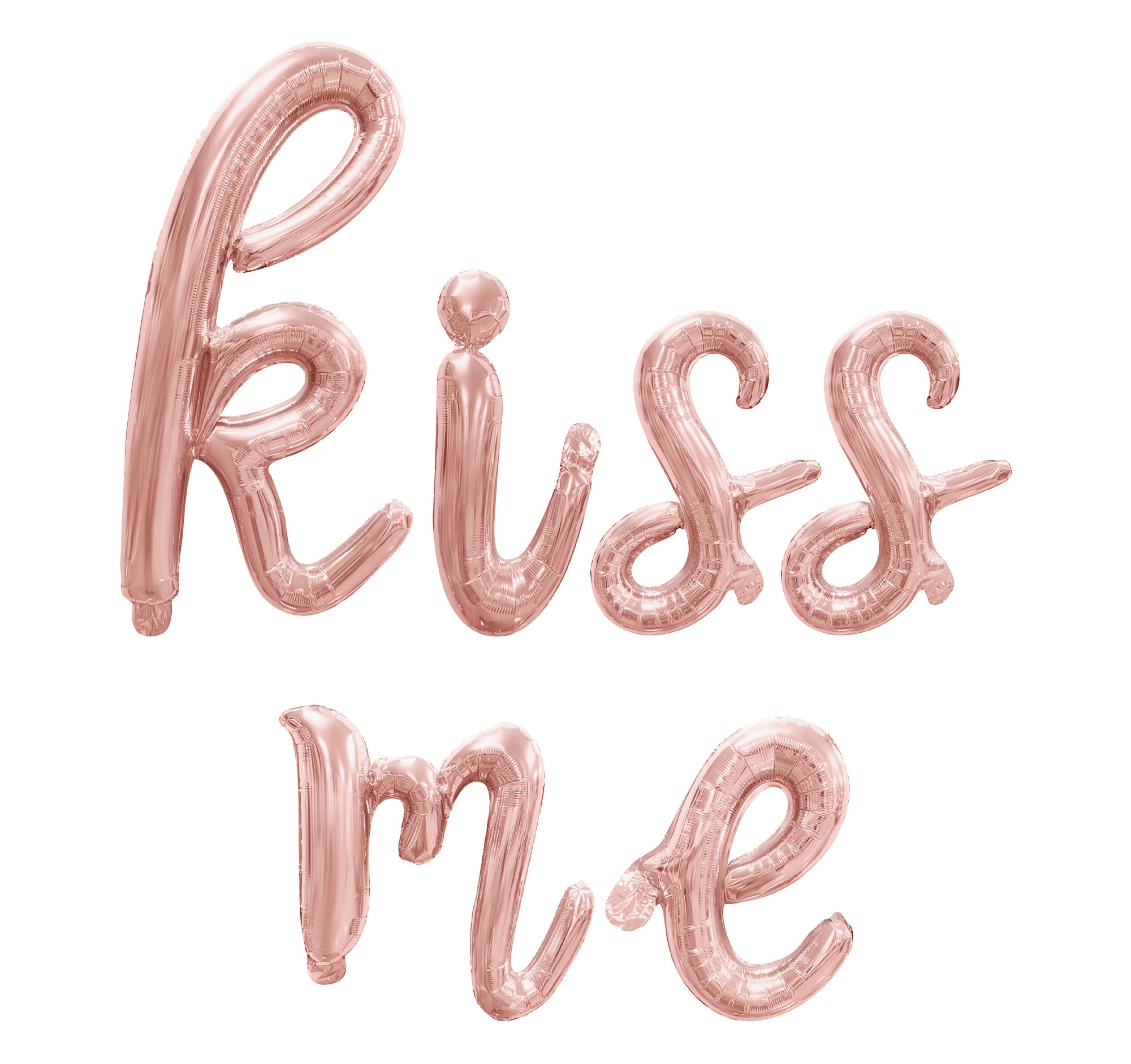 Cursive Script Letter Balloons - KISS ME 16" Inch Alphabet Letters Foil ...