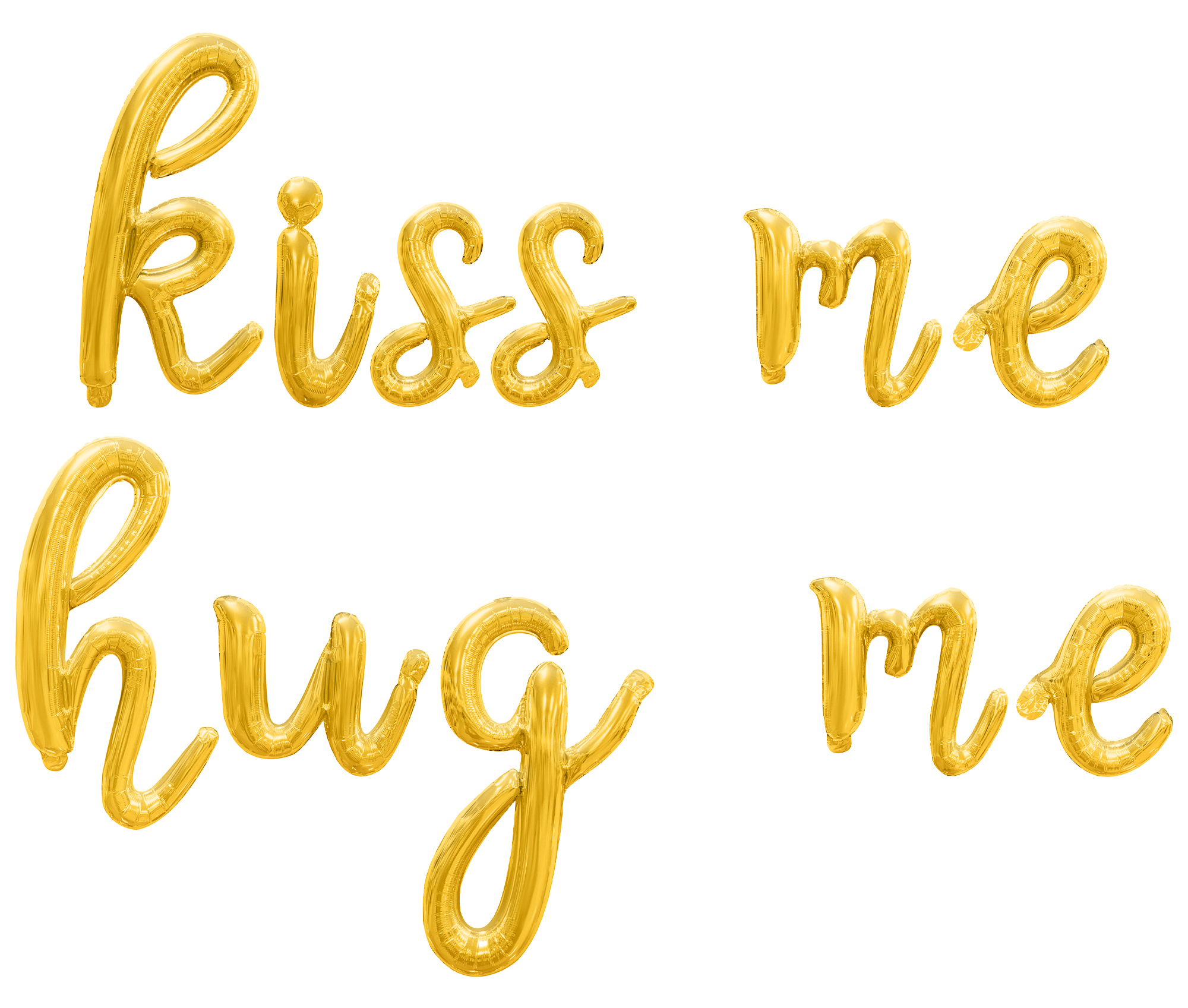 Cursive Script Letter Balloons - KISS ME HUG ME 16" Inch Alphabet ...