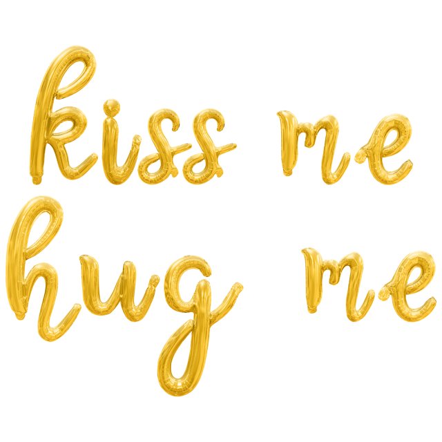 Cursive Script Letter Balloons - KISS ME HUG ME 16" Inch Alphabet ...