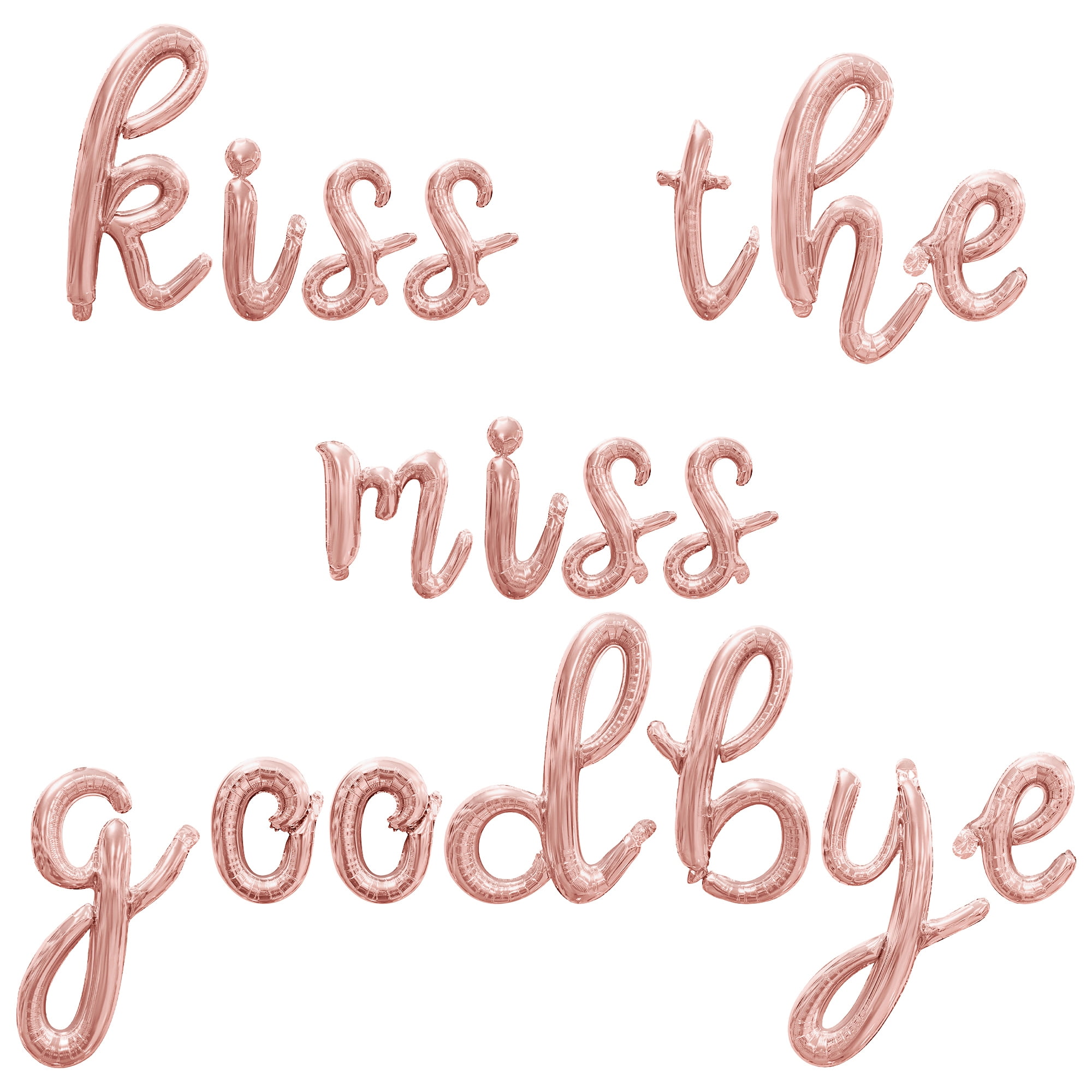 Cursive Script Letter Balloons - KISS THE MISS GOODBYE 16" Inch ...