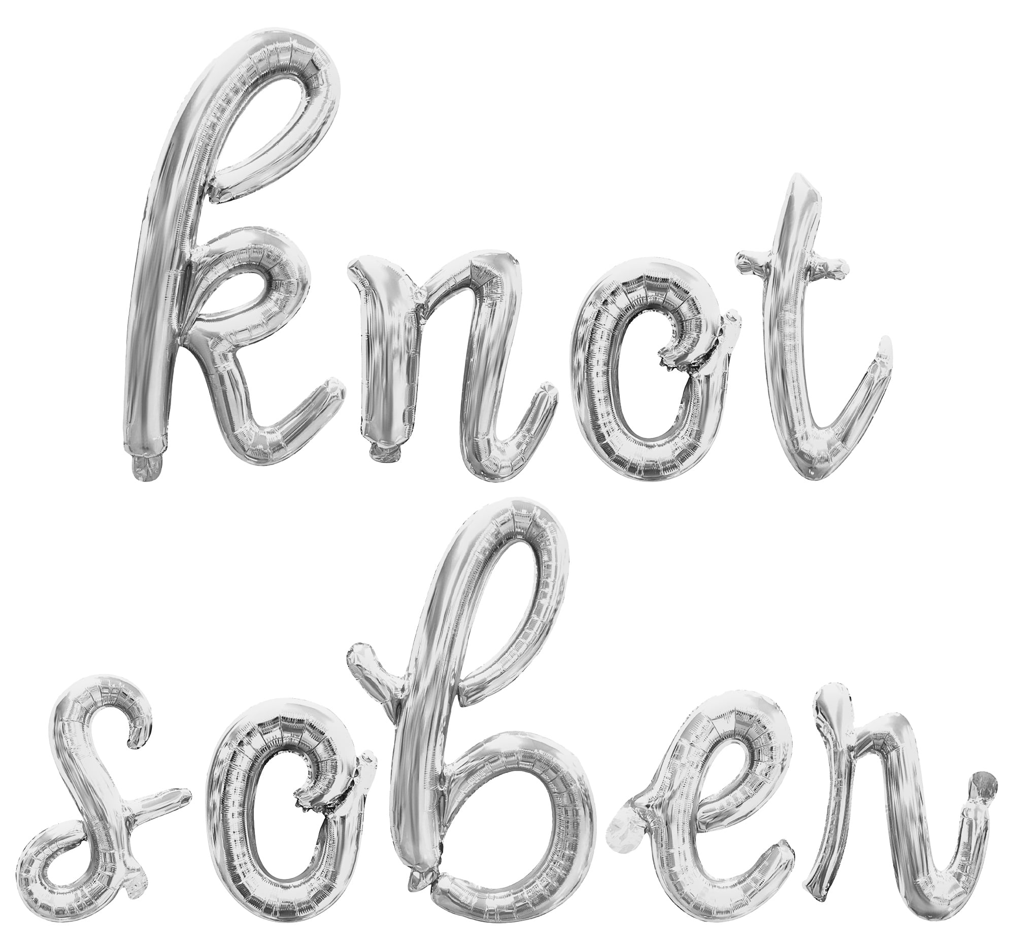 Cursive Script Letter Balloons - KNOT SOBER 16" Inch Alphabet Letters ...