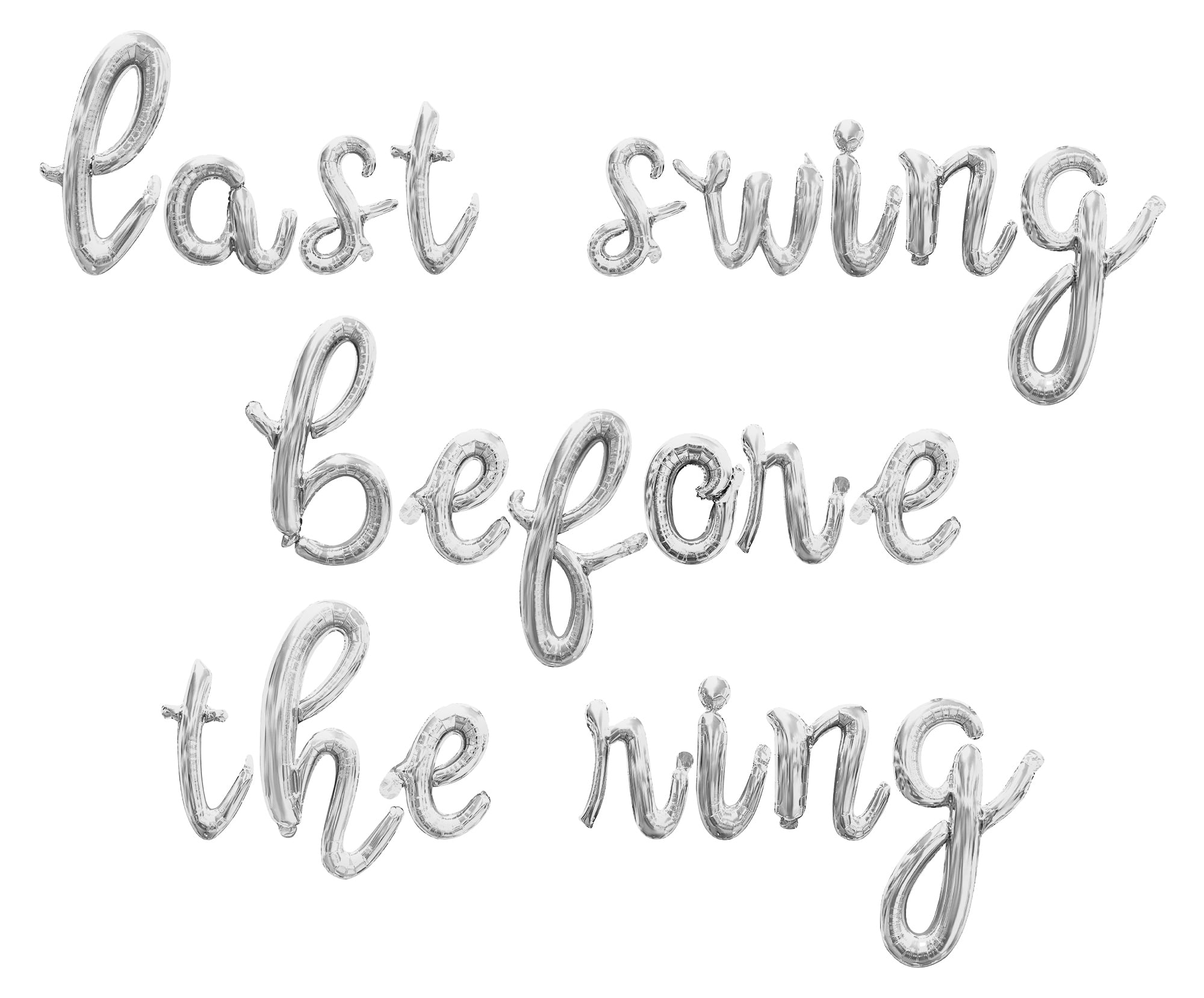 Cursive Script Letter Balloons - LAST SWING BEFORE THE RING 16" Inch ...