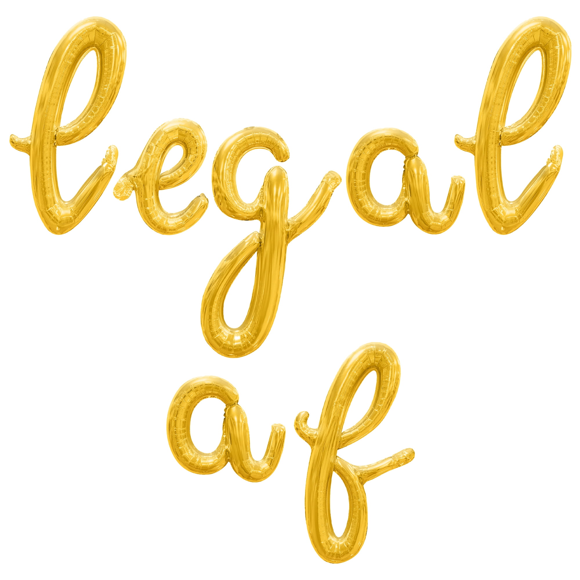 Cursive Script Letter Balloons - LEGAL AF 16" Inch Alphabet Letters ...