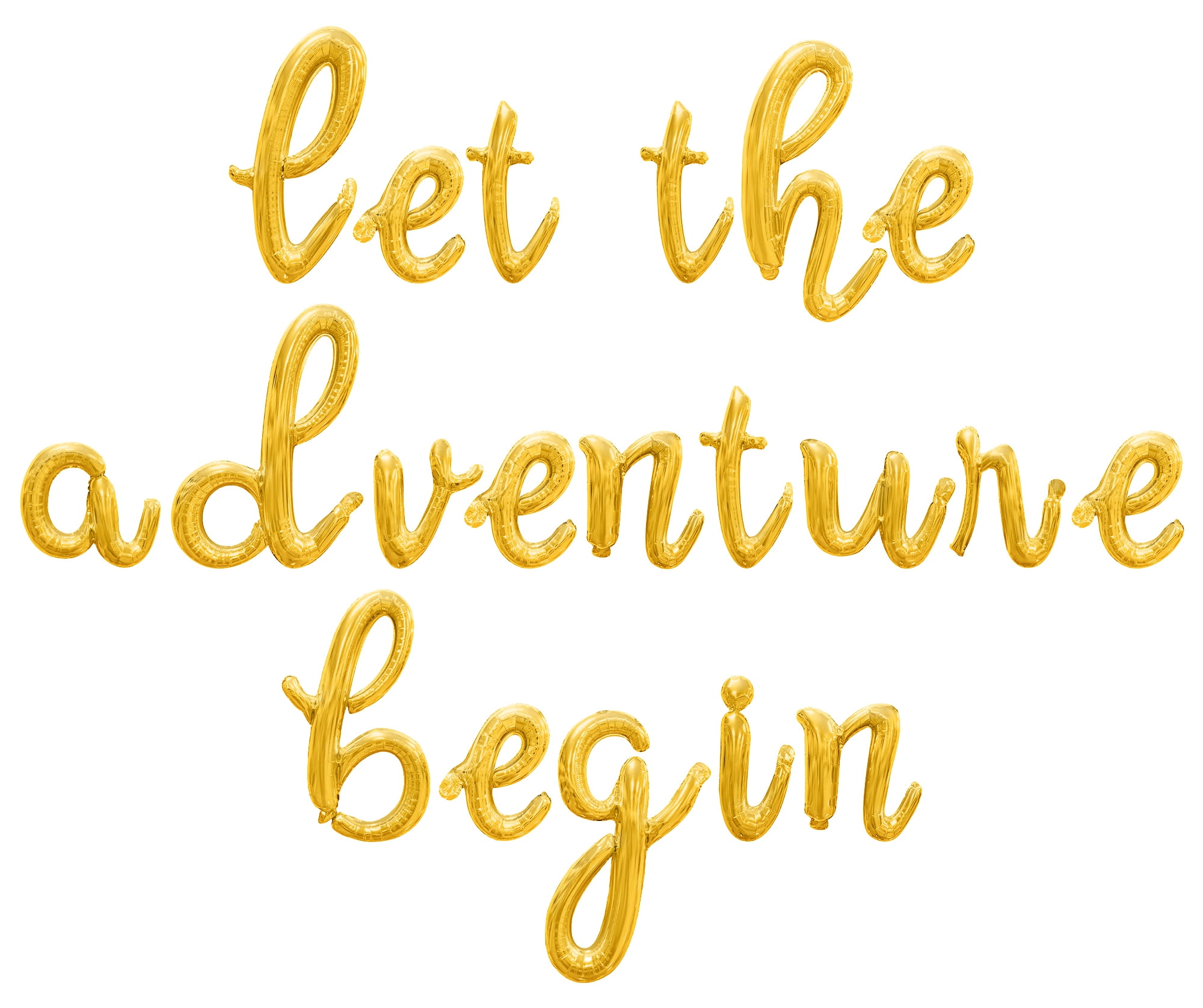 Cursive Script Letter Balloons - LET THE ADVENTURE BEGIN 16" Inch ...