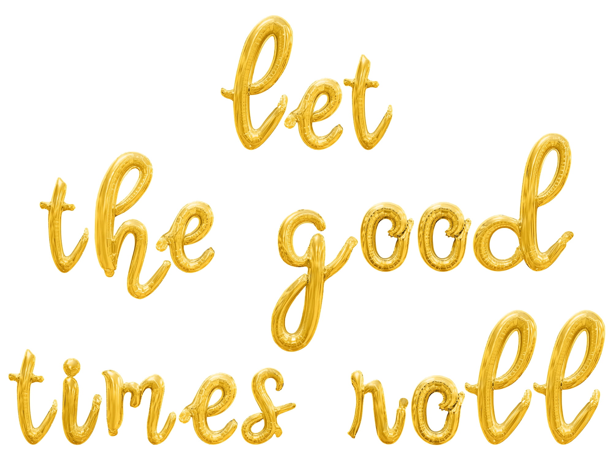 Cursive Script Letter Balloons - LET THE GOOD TIMES ROLL 16" Inch ...