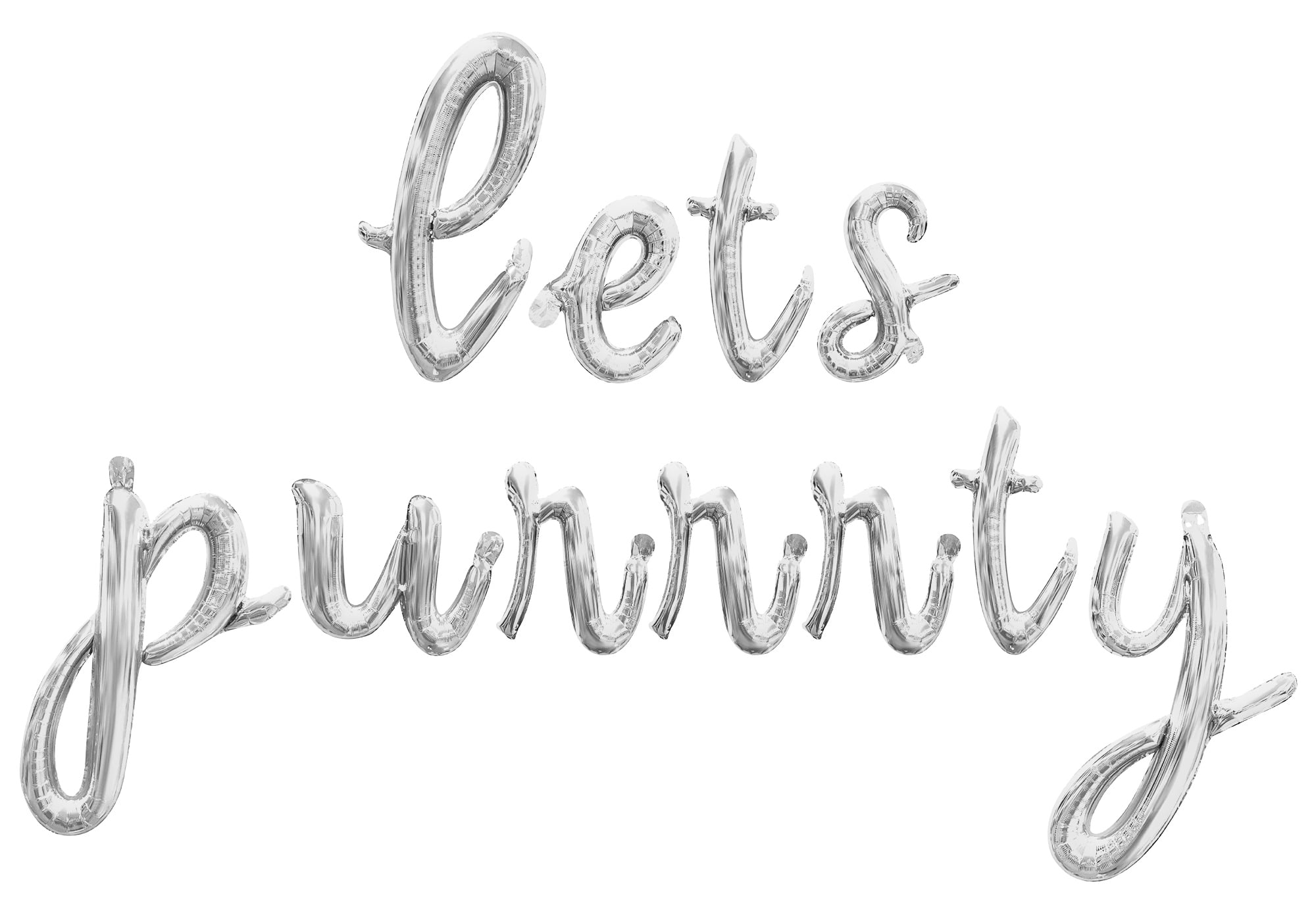 Cursive Script Letter Balloons - LETS PURRRTY 16" Inch Alphabet Letters ...