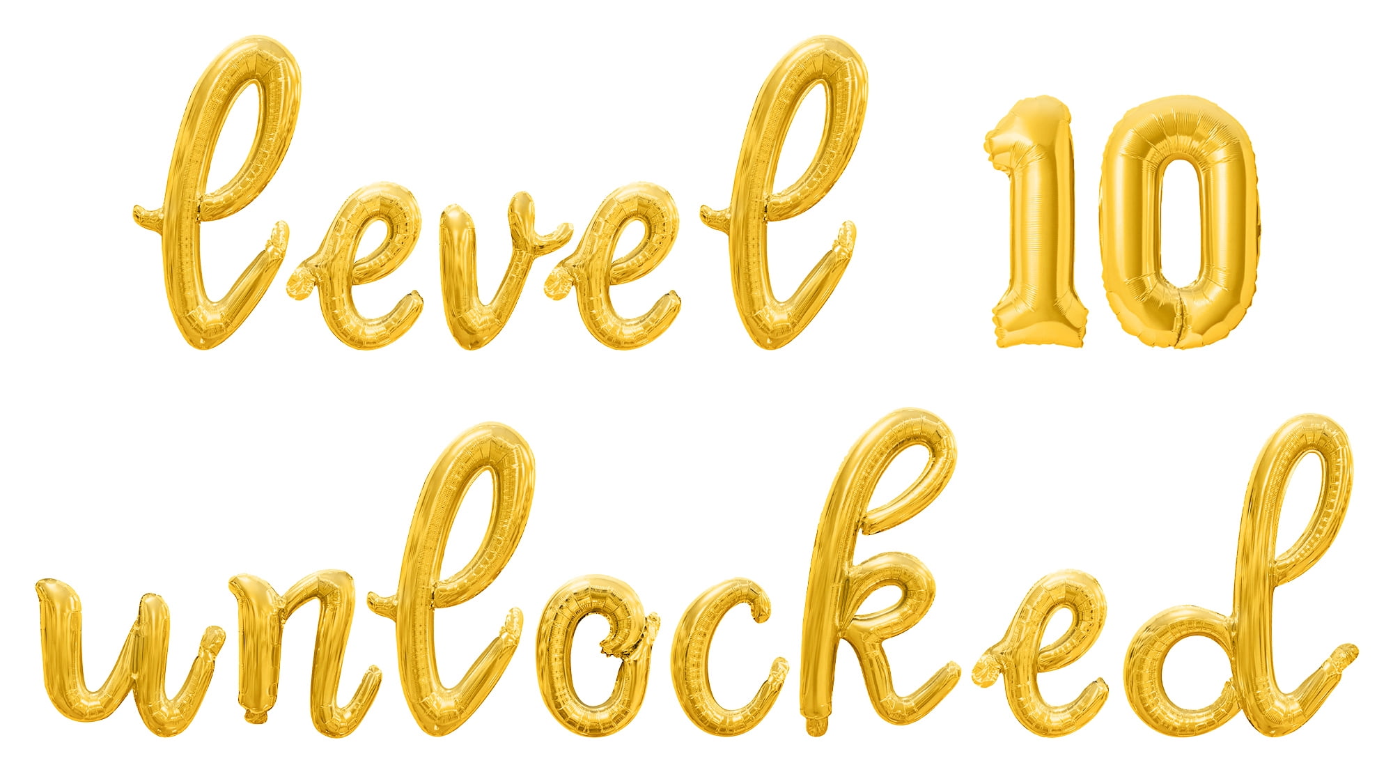 Cursive Script Letter Balloons - LEVEL 10 UNLOCKED 16" Inch Alphabet ...