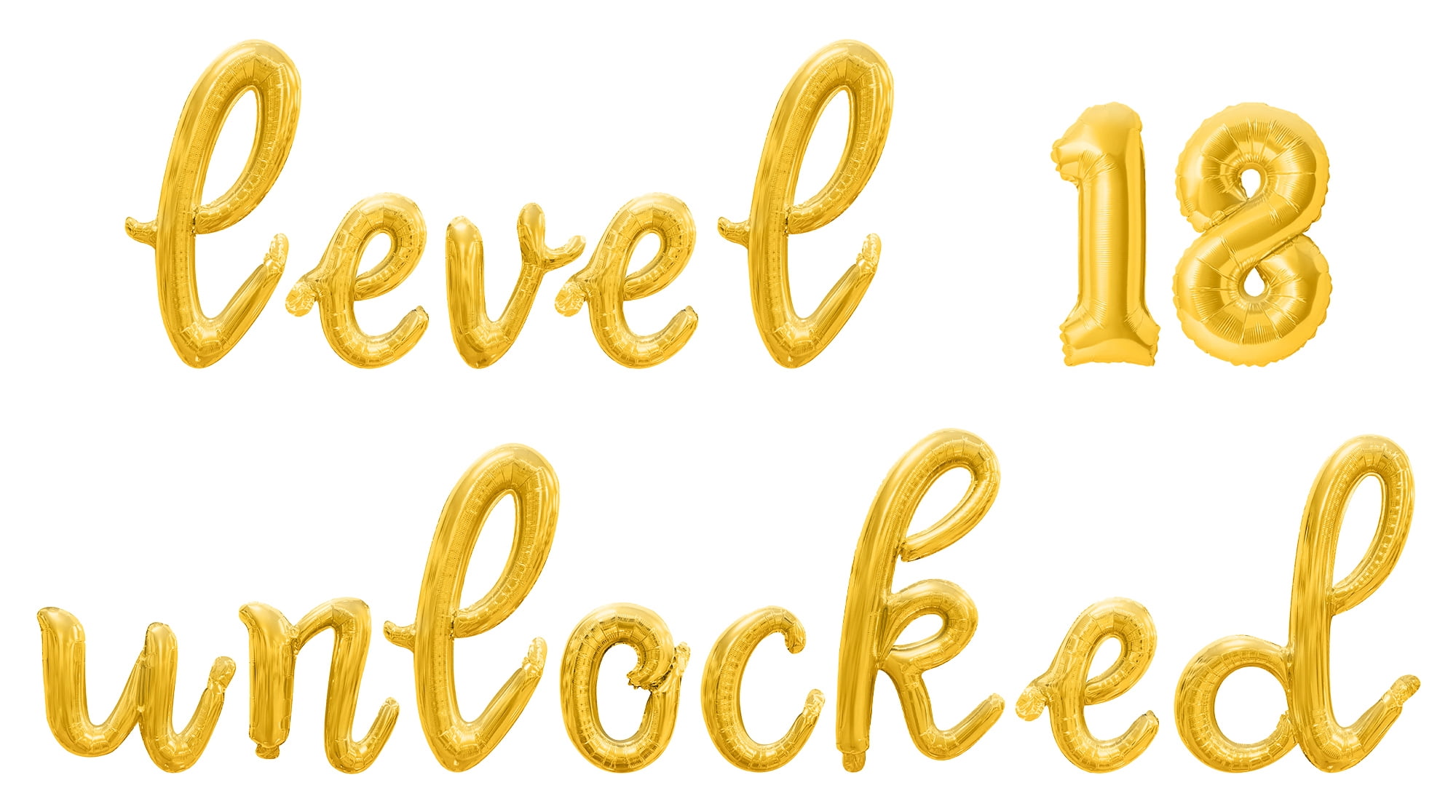 Cursive Script Letter Balloons - LEVEL 18 UNLOCKED 16" Inch Alphabet ...