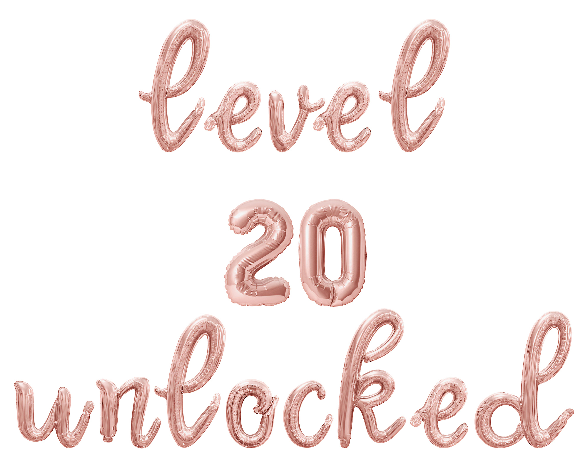 Cursive Script Letter Balloons - LEVEL 20 UNLOCKED 16" Inch Alphabet ...