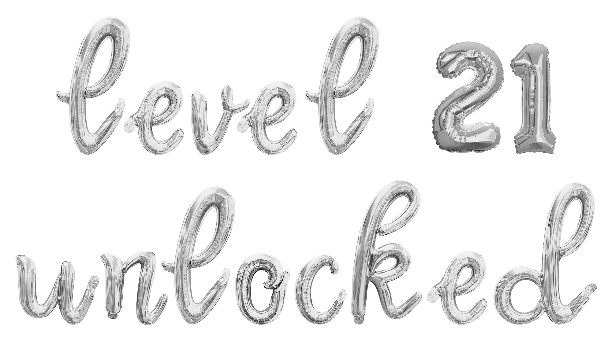 Cursive Script Letter Balloons - LEVEL 21 UNLOCKED 16" Inch Alphabet ...