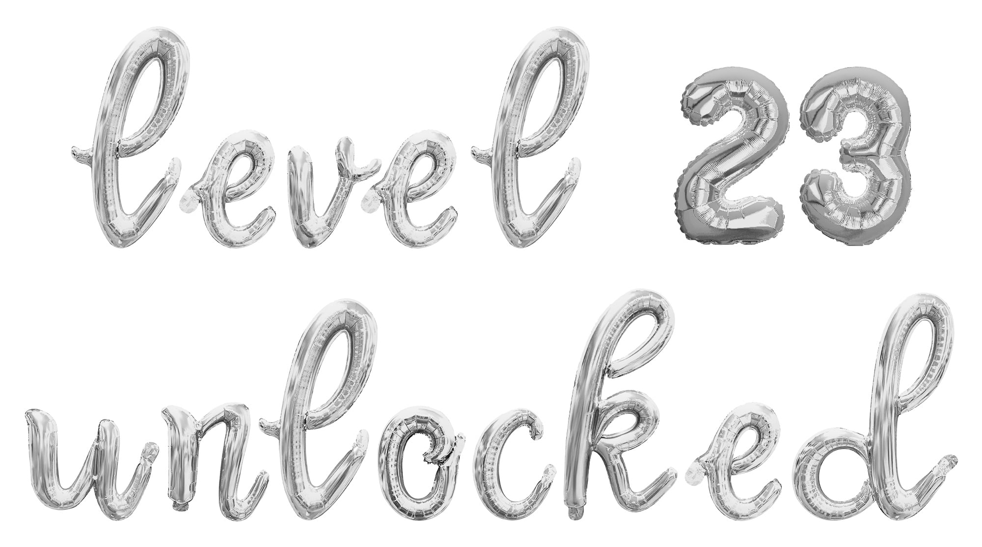 Cursive Script Letter Balloons - LEVEL 23 UNLOCKED 16" Inch Alphabet ...