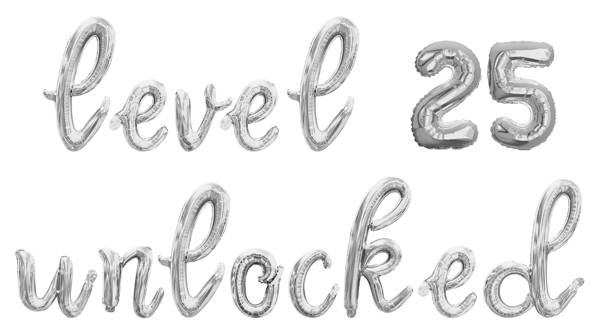 Cursive Script Letter Balloons - LEVEL 25 UNLOCKED 16" Inch Alphabet ...