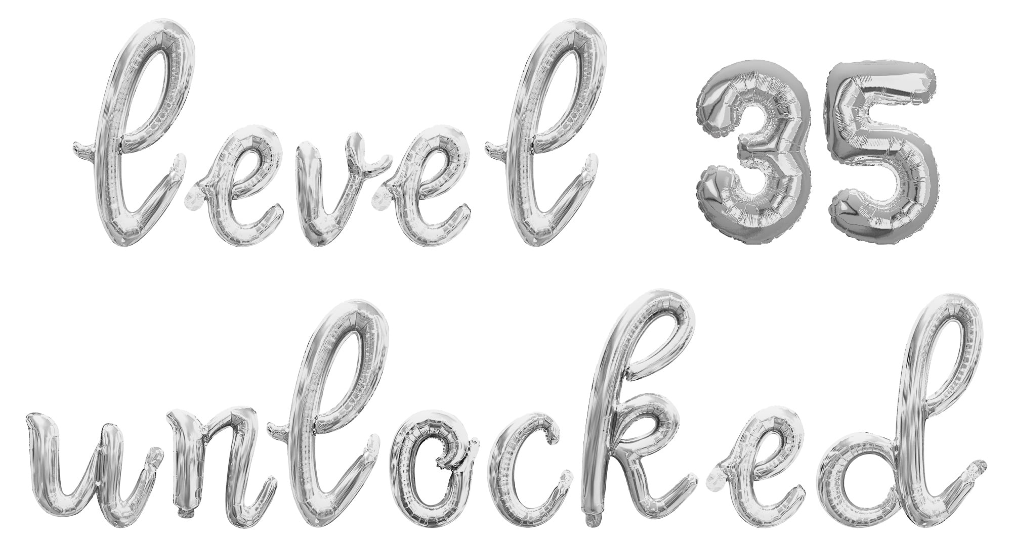 Cursive Script Letter Balloons - LEVEL 35 UNLOCKED 16" Inch Alphabet ...