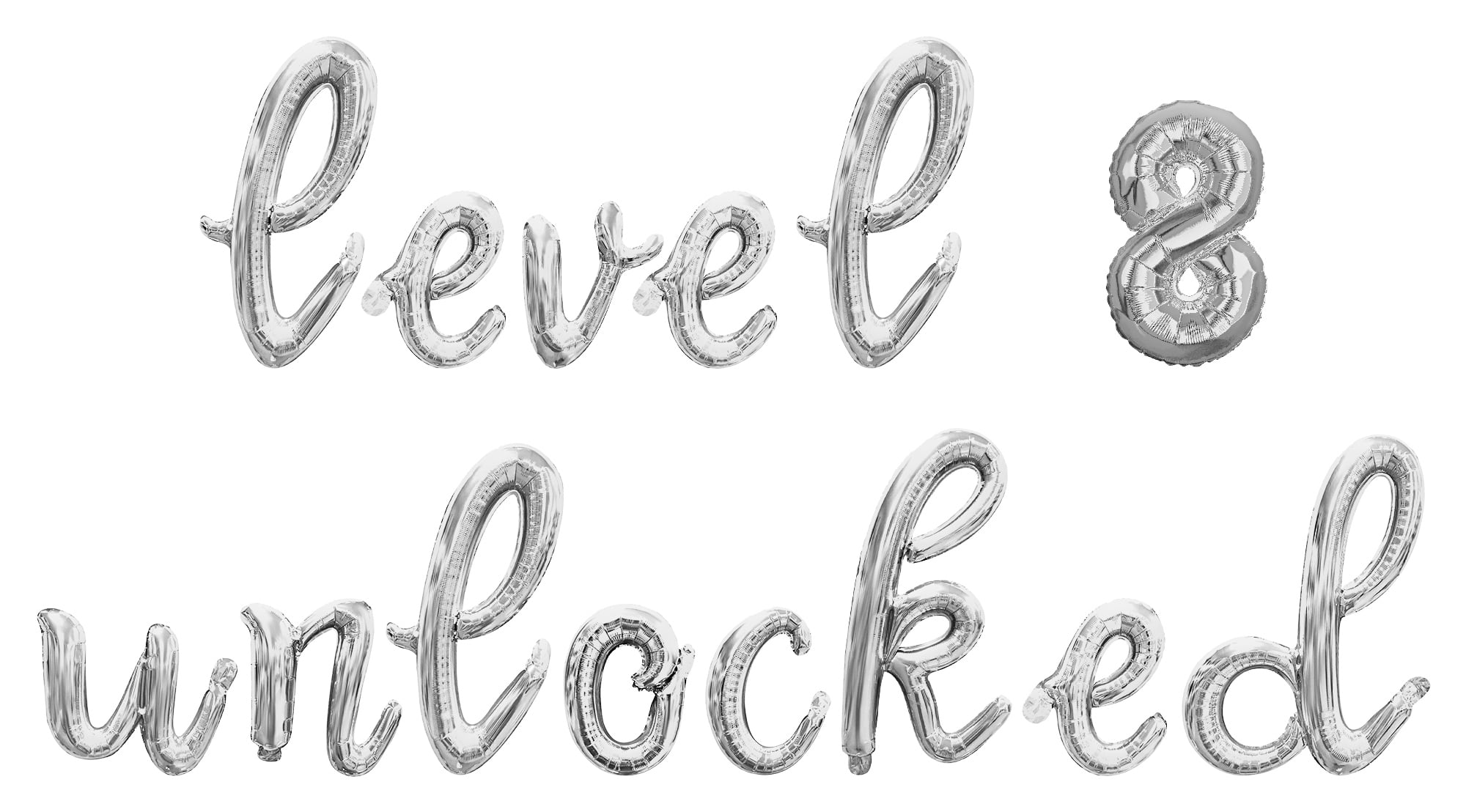 Cursive Script Letter Balloons - LEVEL 8 UNLOCKED 16" Inch Alphabet ...