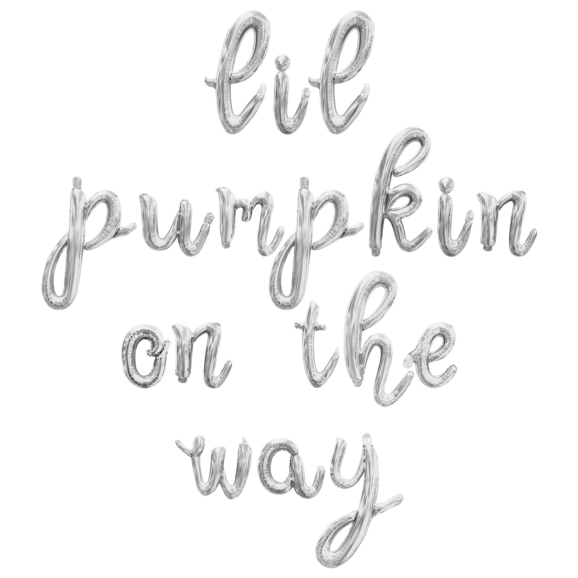 Cursive Script Letter Balloons - LIL PUMPKIN ON THE WAY 16" Inch ...