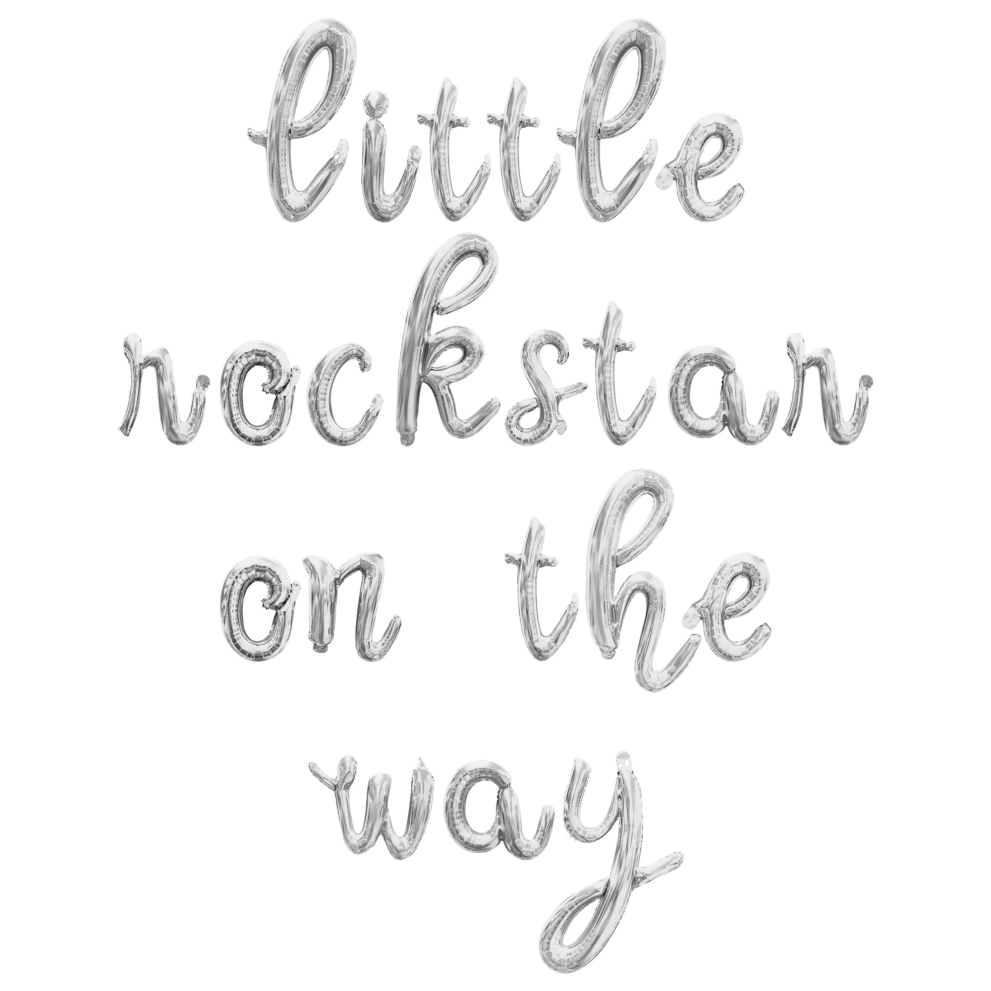 Cursive Script Letter Balloons - LITTLE ROCKSTAR ON THE WAY 16" Inch ...