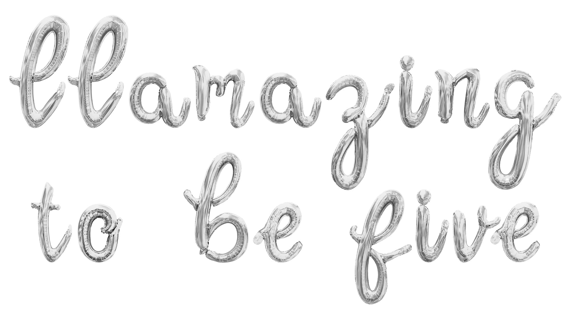 Cursive Script Letter Balloons - LLAMAZING TO BE FIVE 16" Inch Alphabet ...