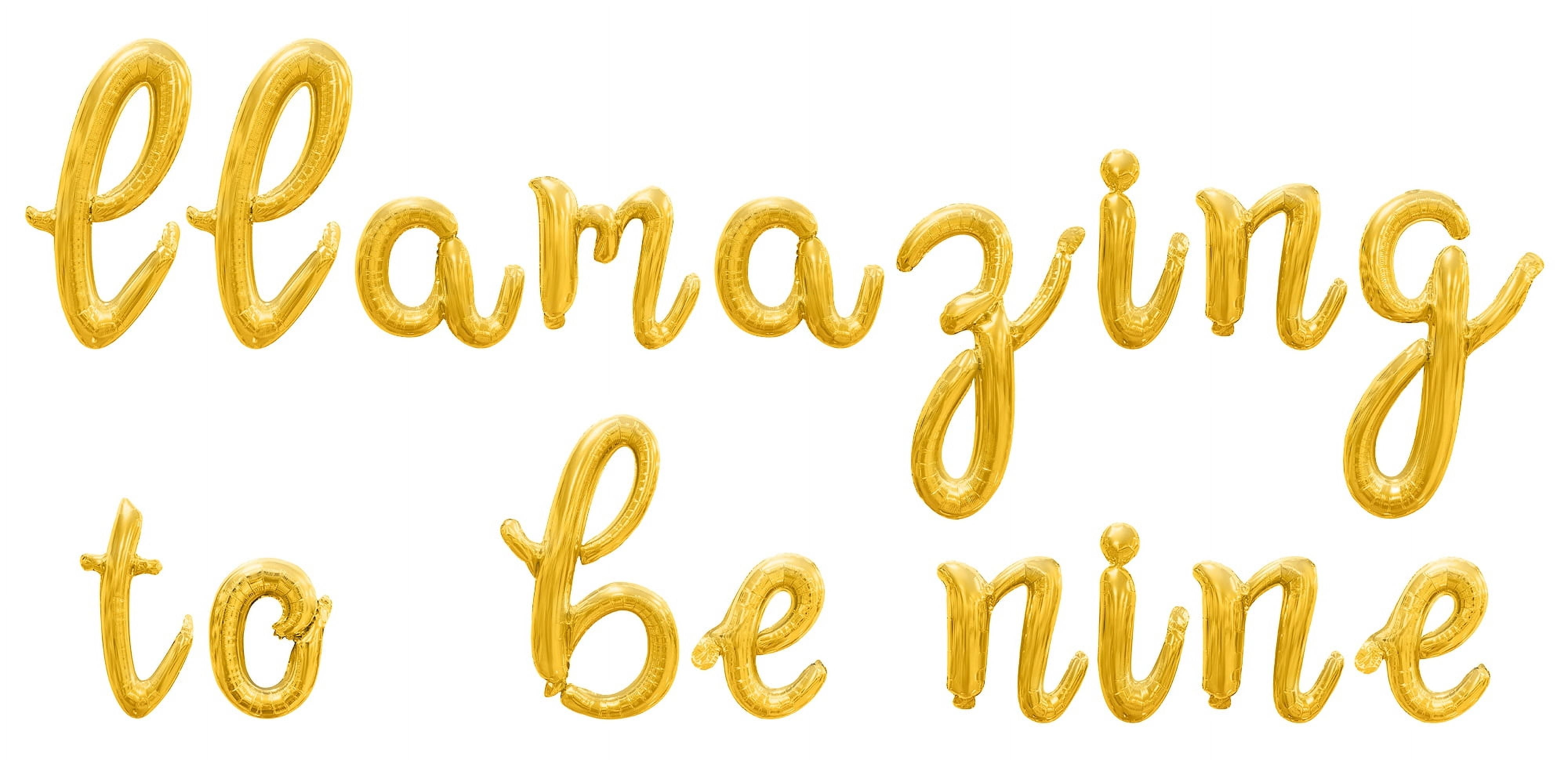 Cursive Script Letter Balloons - LLAMAZING TO BE NINE 16" Inch Alphabet ...