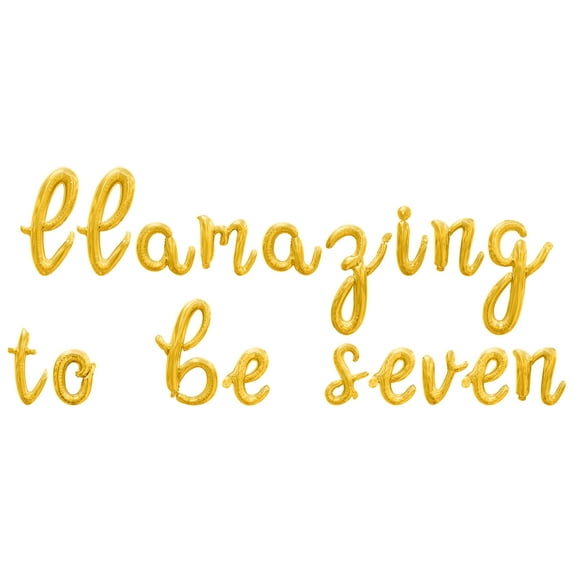 Cursive Script Letter Balloons - LLAMAZING TO BE SEVEN 16" Inch ...