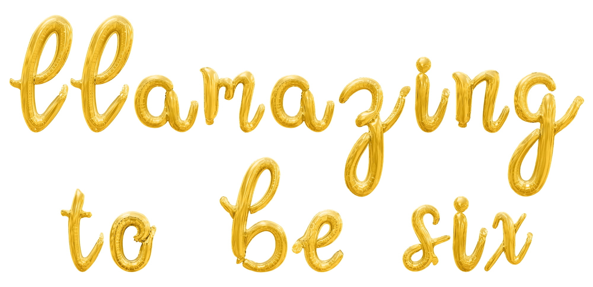 Cursive Script Letter Balloons - LLAMAZING TO BE SIX 16" Inch Alphabet ...