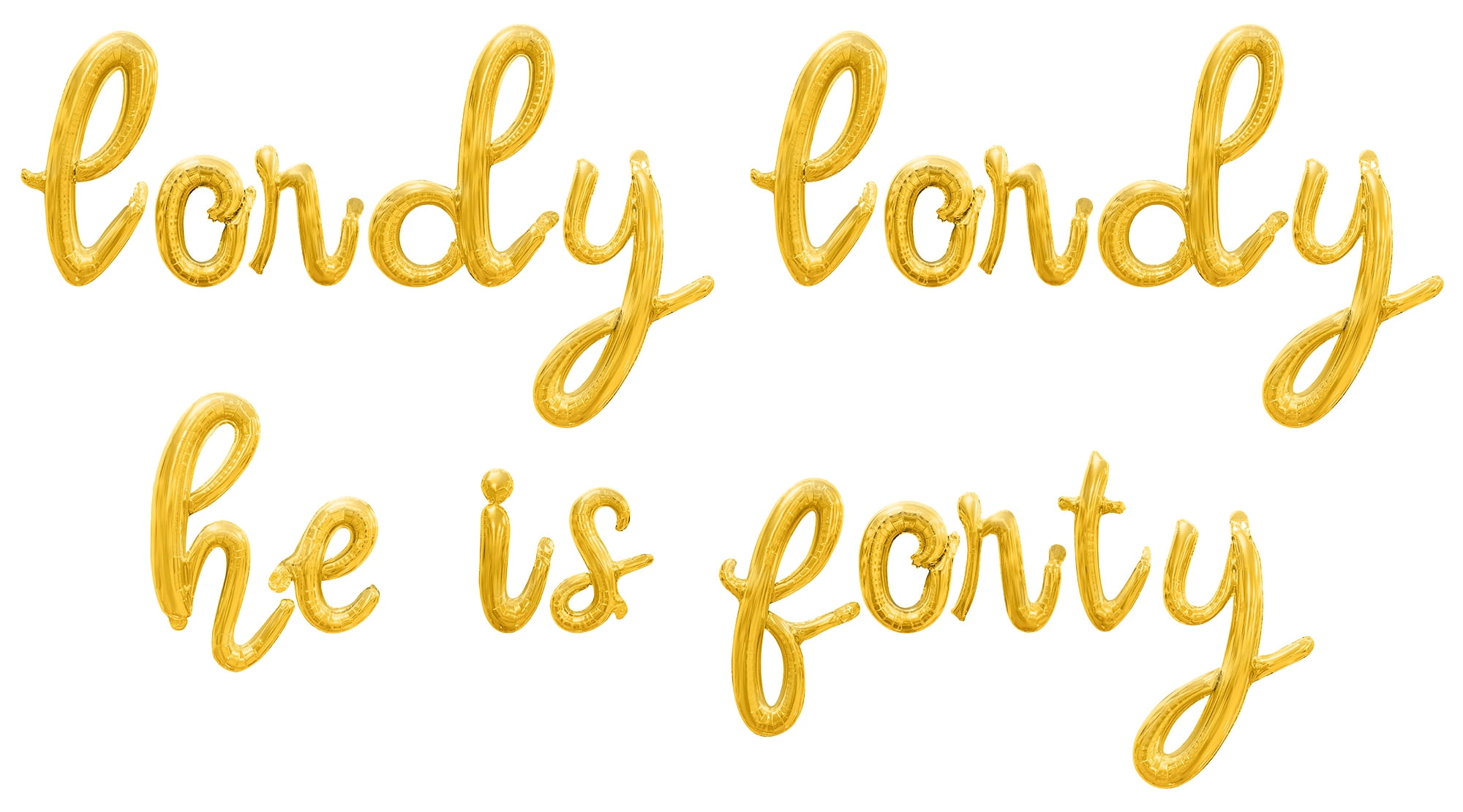Cursive Script Letter Balloons - LORDY LORDY HE IS FORTY 16" Inch ...