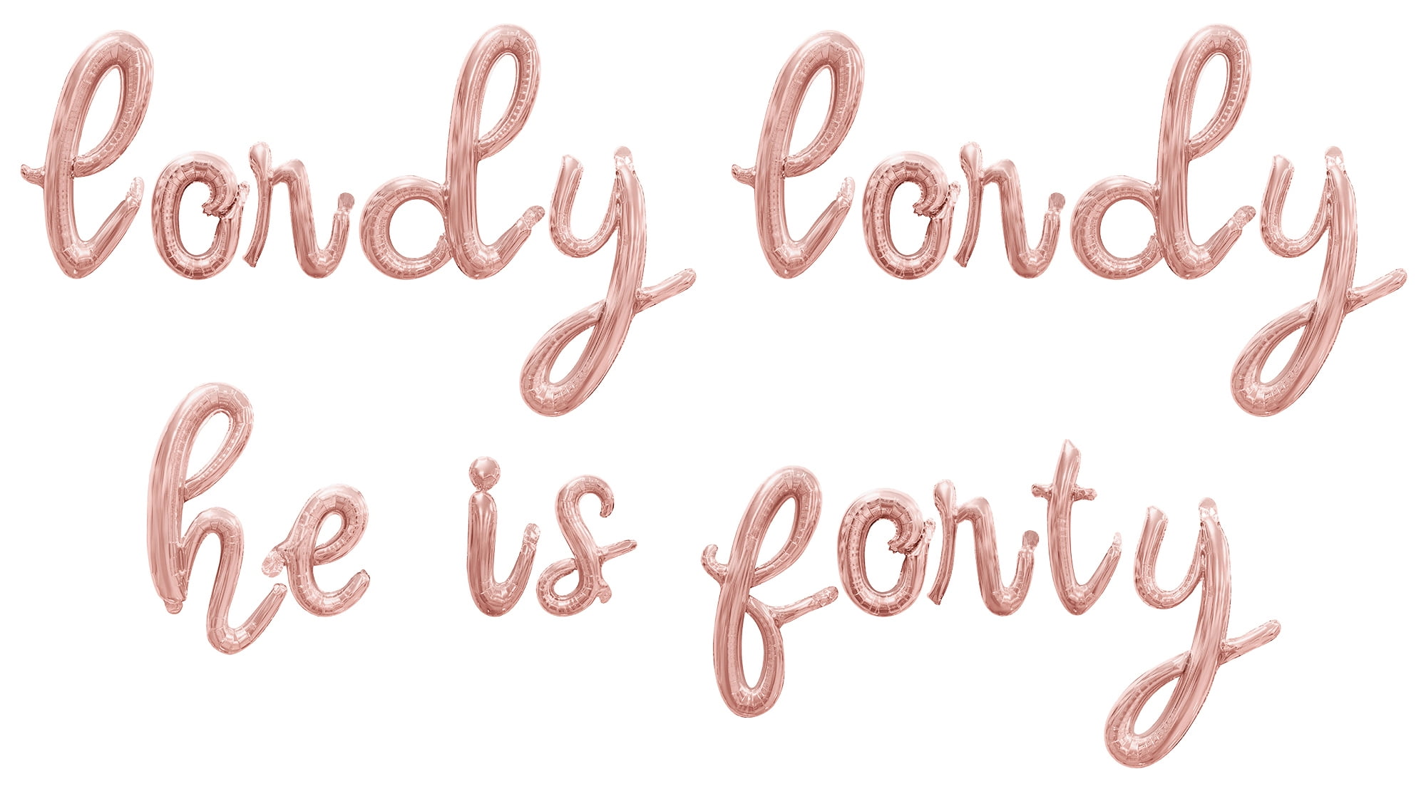 Cursive Script Letter Balloons - LORDY LORDY HE IS FORTY 16" Inch ...
