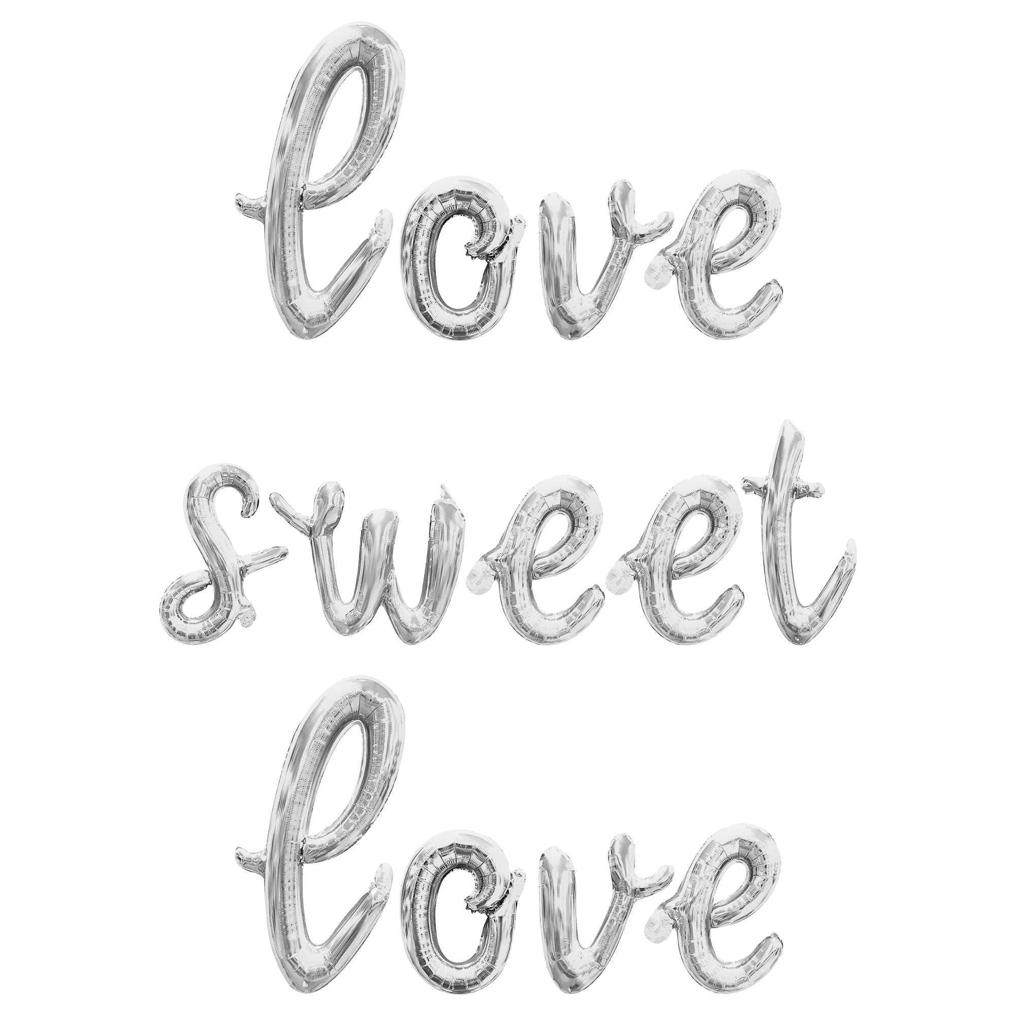 Cursive Script Letter Balloons - LOVE SWEET LOVE 16" Inch Alphabet ...
