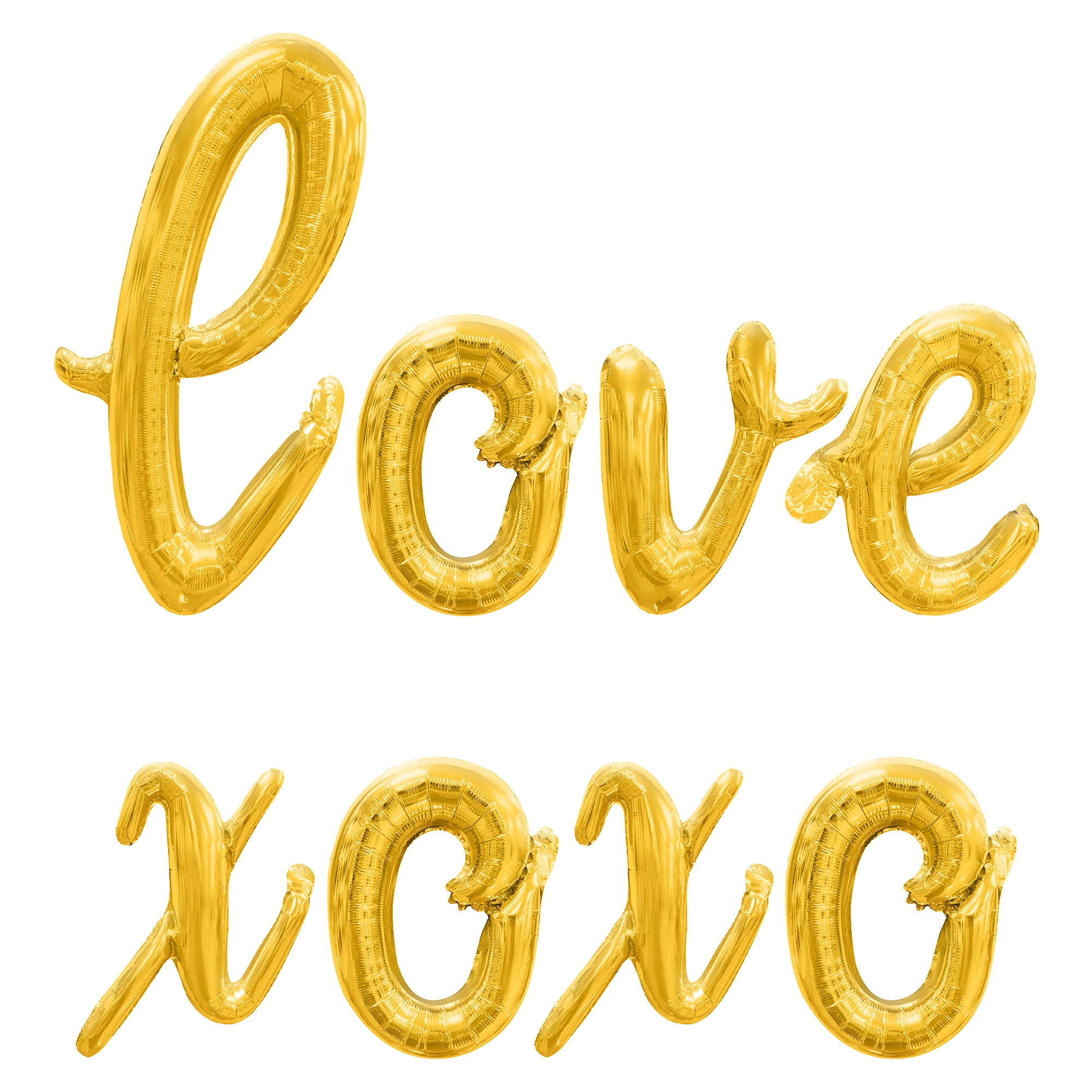 Cursive Script Letter Balloons - LOVE XOXO 16" Inch Alphabet Letters ...