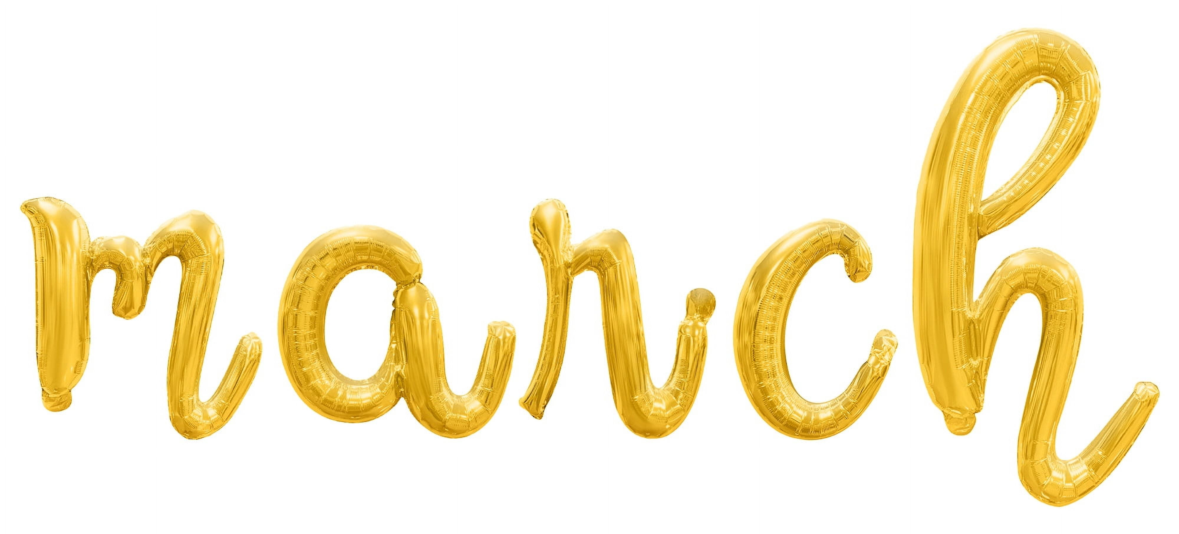 Cursive Script Letter Balloons - MARCH 16" Inch Alphabet Letters Foil ...