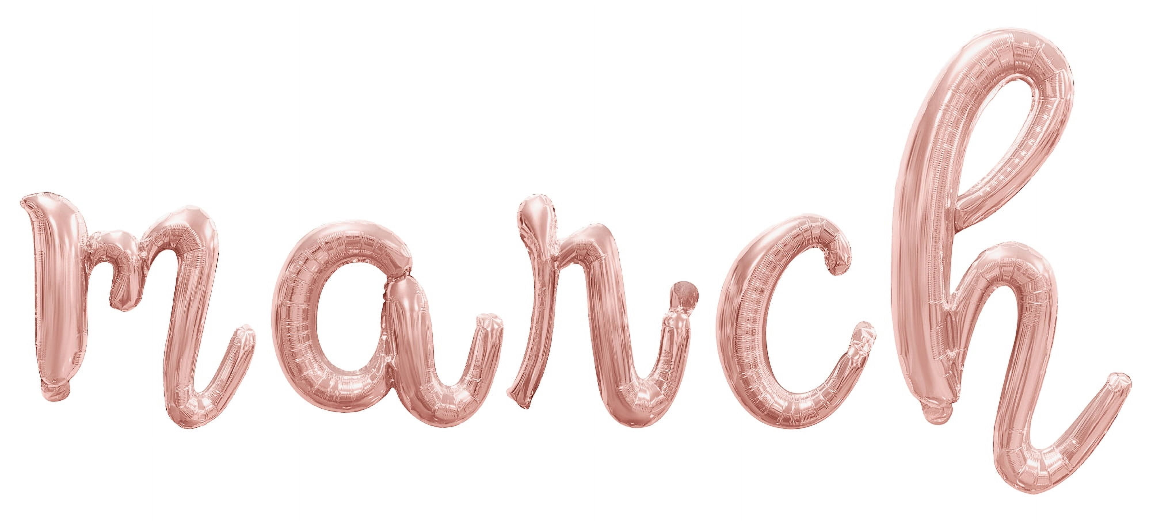 Cursive Script Letter Balloons - MARCH 16" Inch Alphabet Letters Foil ...