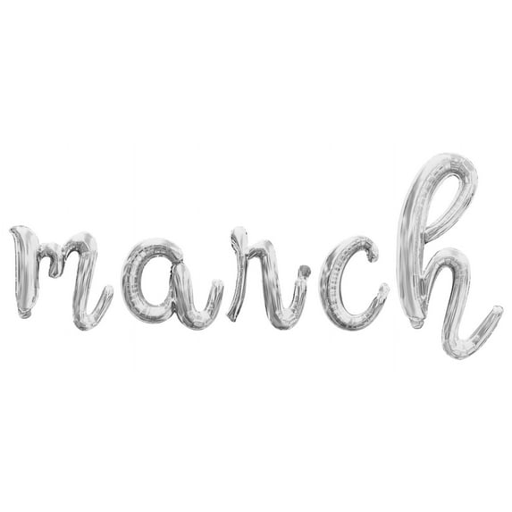 Cursive Script Letter Balloons - MARCH 16" Inch Alphabet Letters Foil ...
