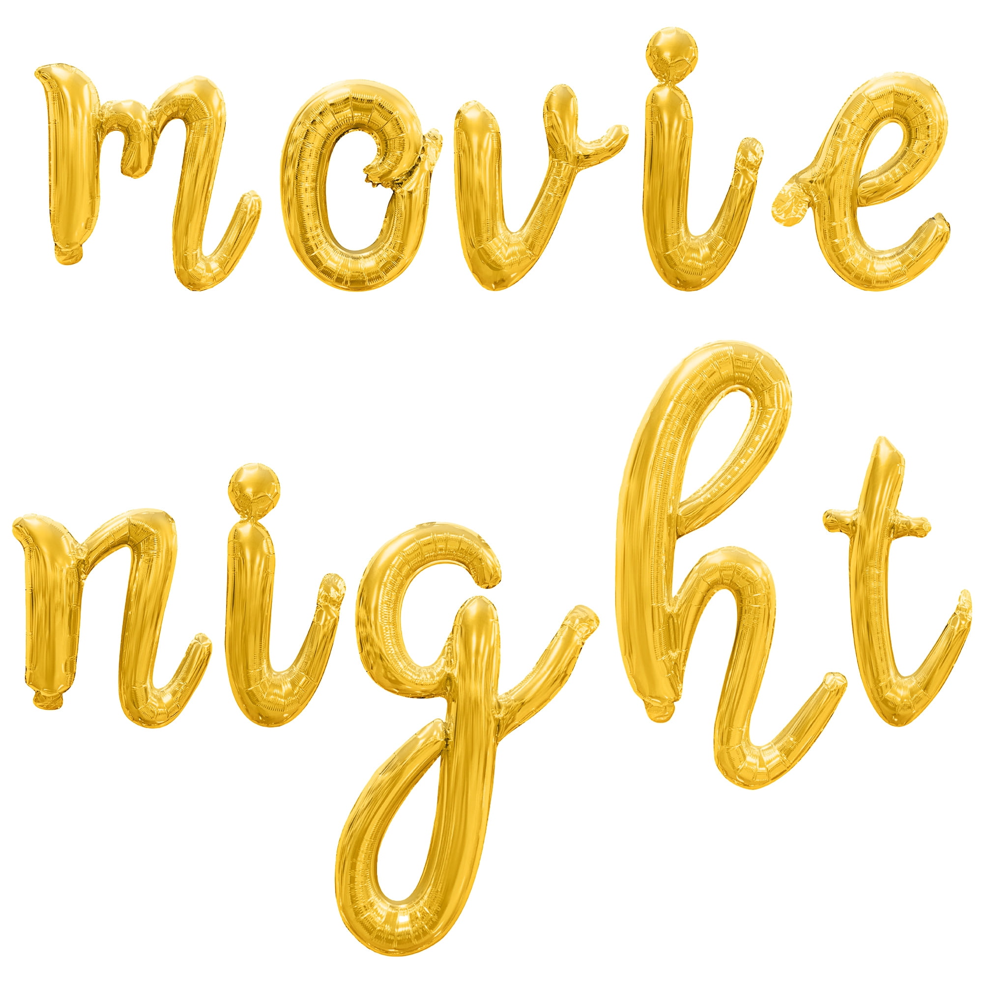 Cursive Script Letter Balloons - MOVIE NIGHT 16" Inch Alphabet Letters ...