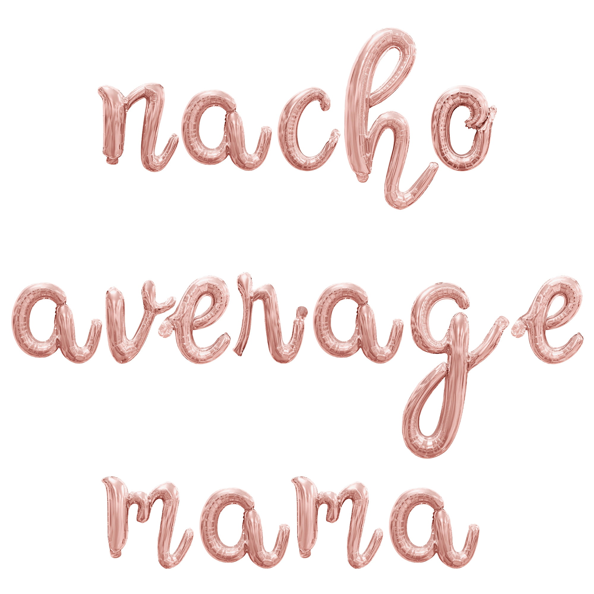 Cursive Script Letter Balloons - NACHO AVERAGE MAMA 16" Inch Alphabet ...