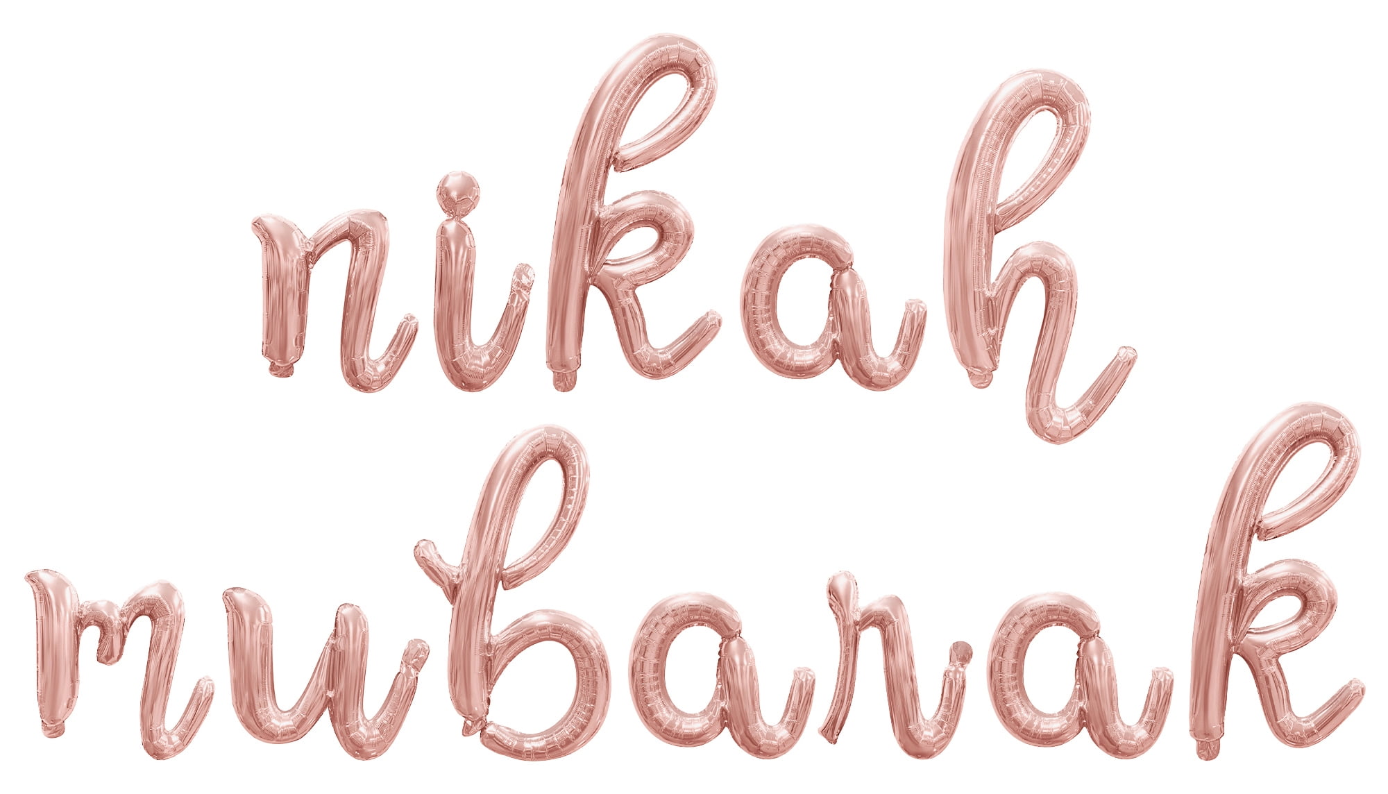 Cursive Script Letter Balloons - NIKAH MUBARAK 16" Inch Alphabet ...