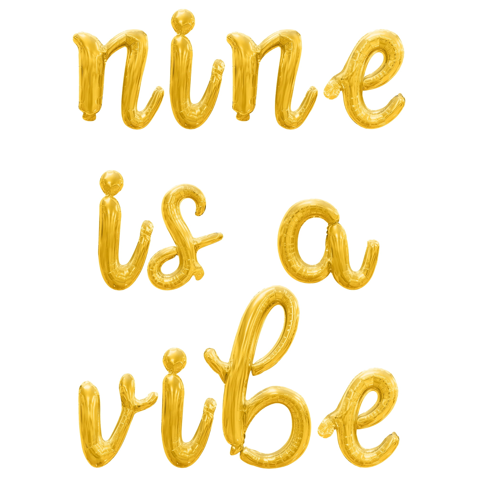 Cursive Script Letter Balloons - NINE IS A VIBE 16" Inch Alphabet ...