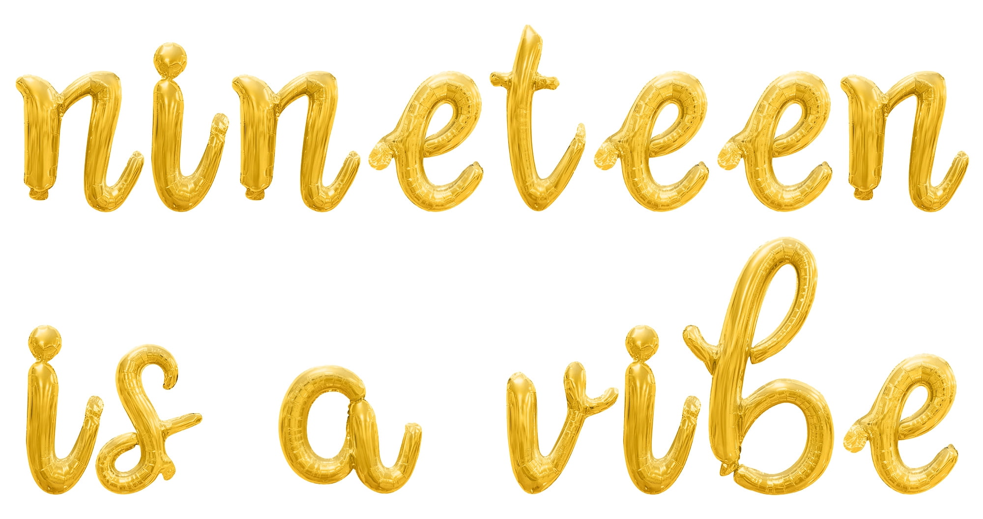 Cursive Script Letter Balloons - NINETEEN IS A VIBE 16" Inch Alphabet ...